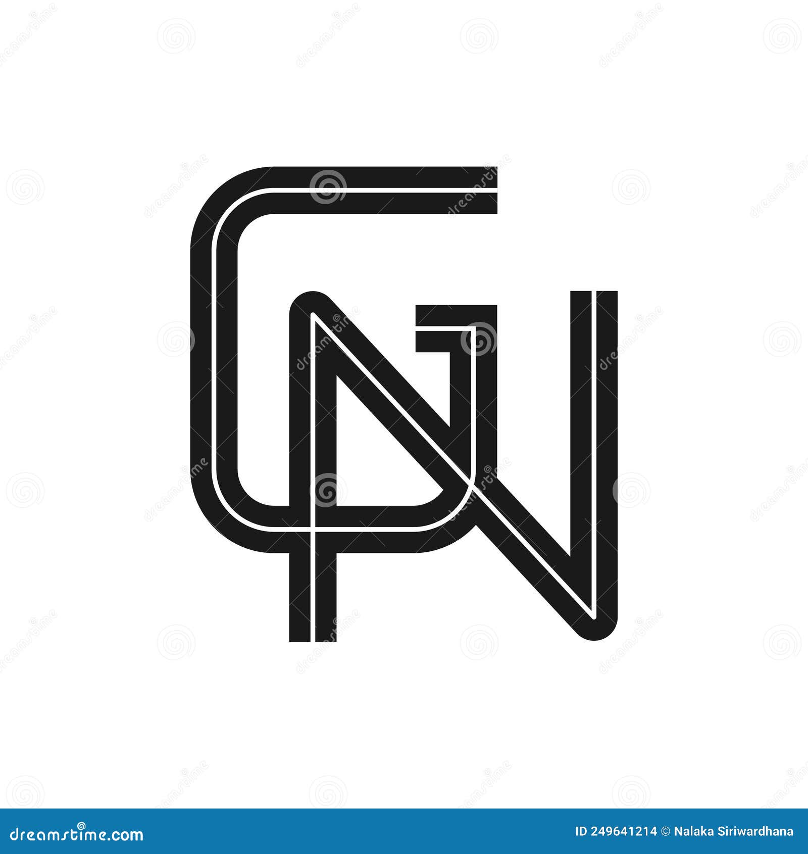 GN Letter Bold Style Logo Template. Stock Vector - Illustration of ...