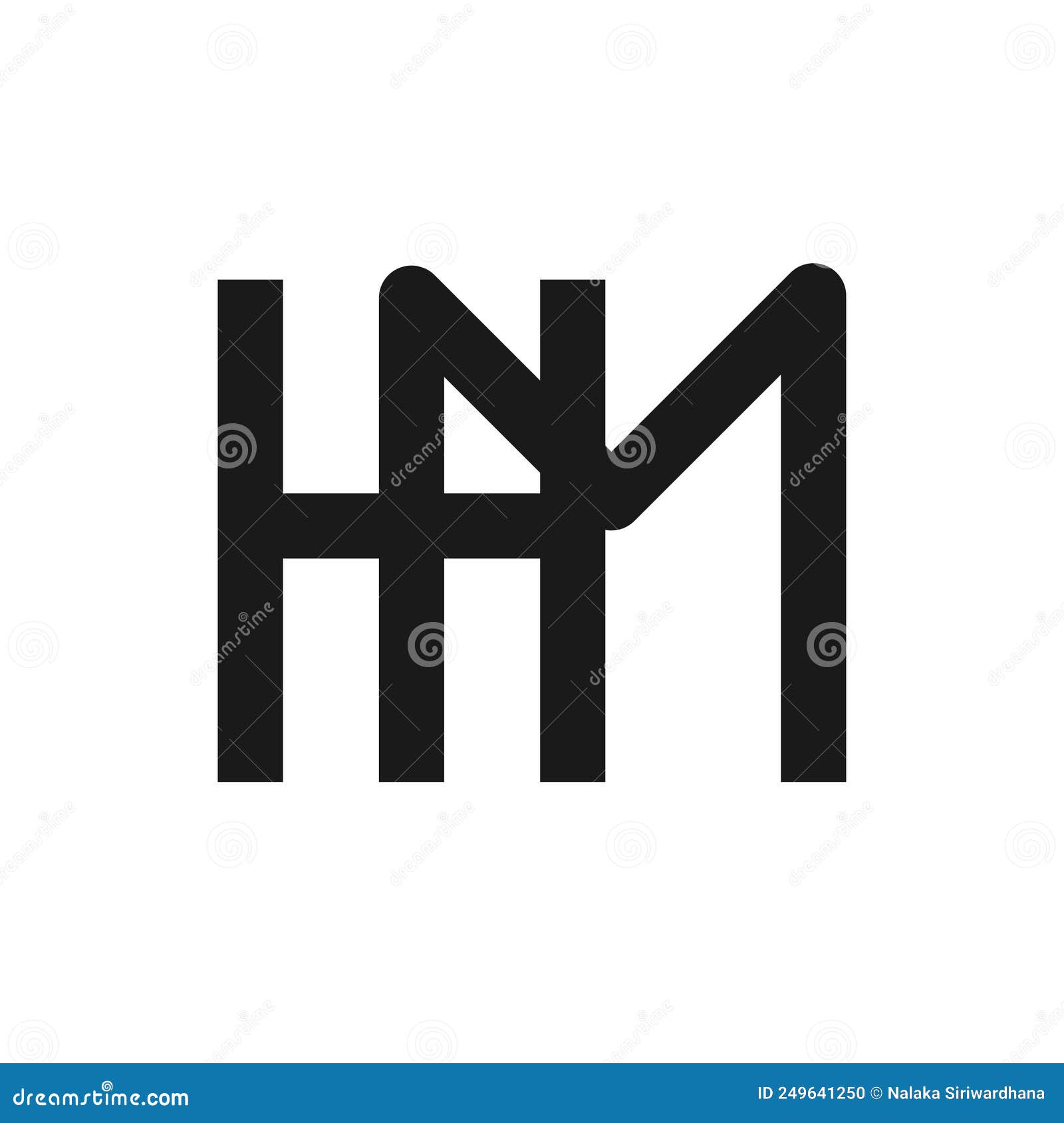 HM Letter Bold Style Logo Template. Stock Vector - Illustration of ...