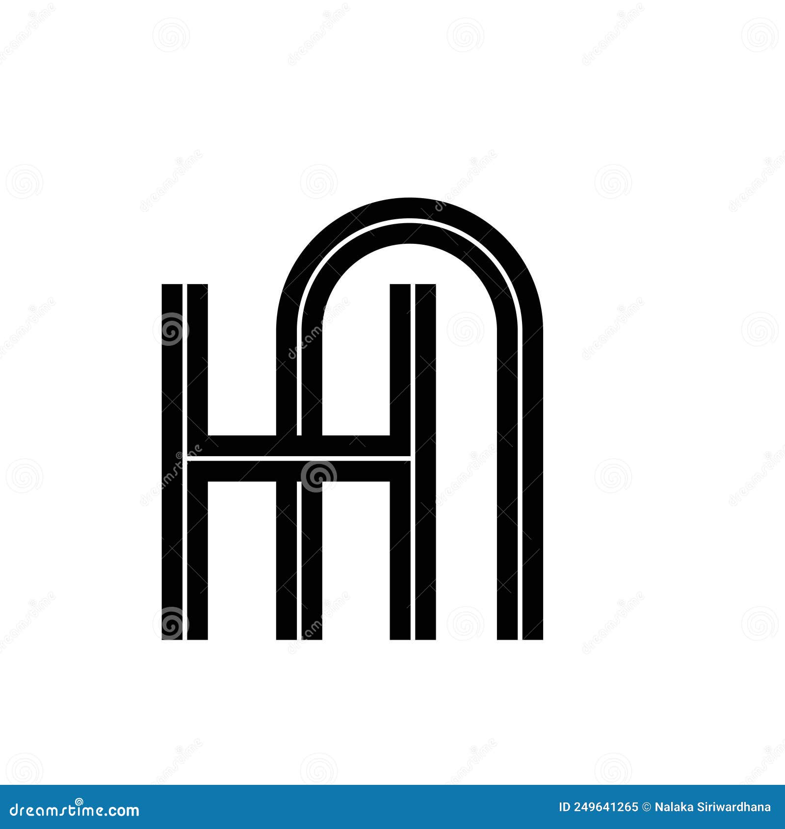 HA Letter Bold Style Logo Template. Stock Vector - Illustration of ...