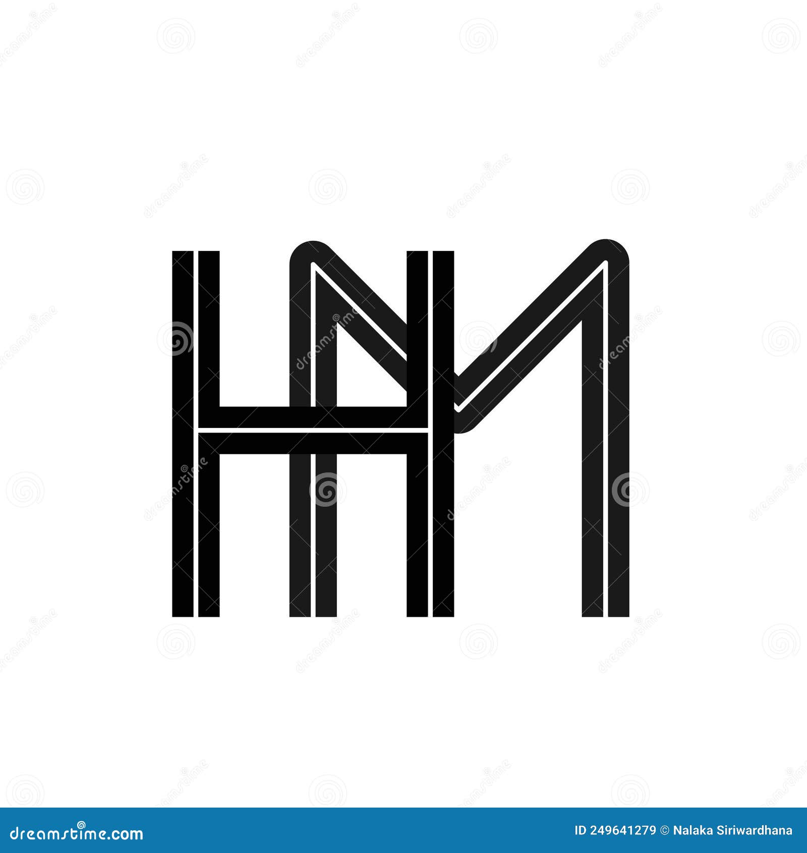HM Letter Bold Style Logo Template. Stock Vector - Illustration of ...