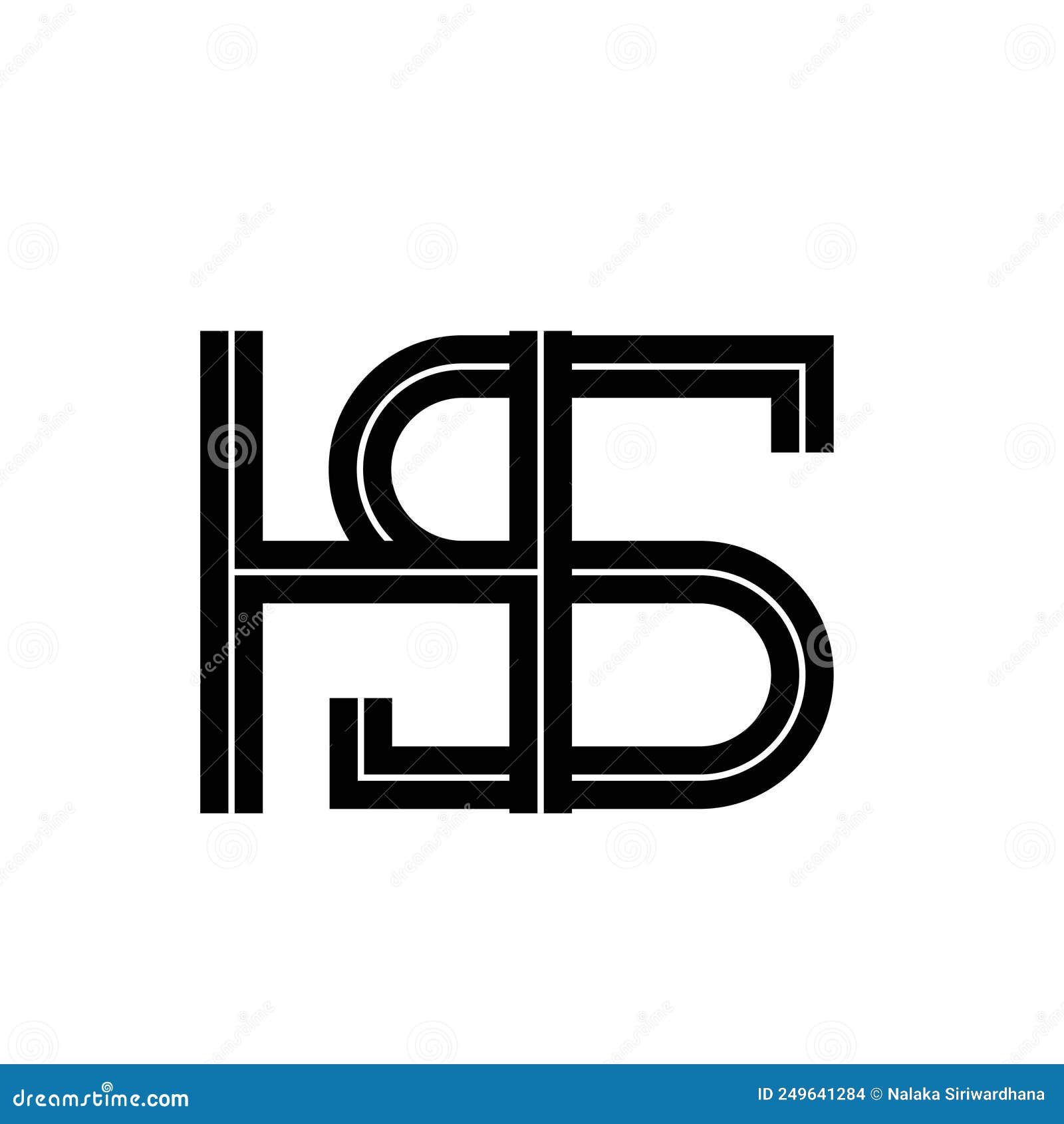 HS Letter Bold Style Logo Template. Stock Vector - Illustration of ...