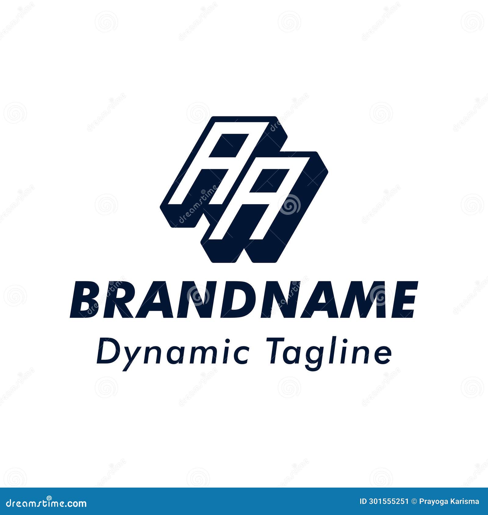 Letter AA 3D Monogram Logo, Suitable for Business with AA Initials ...