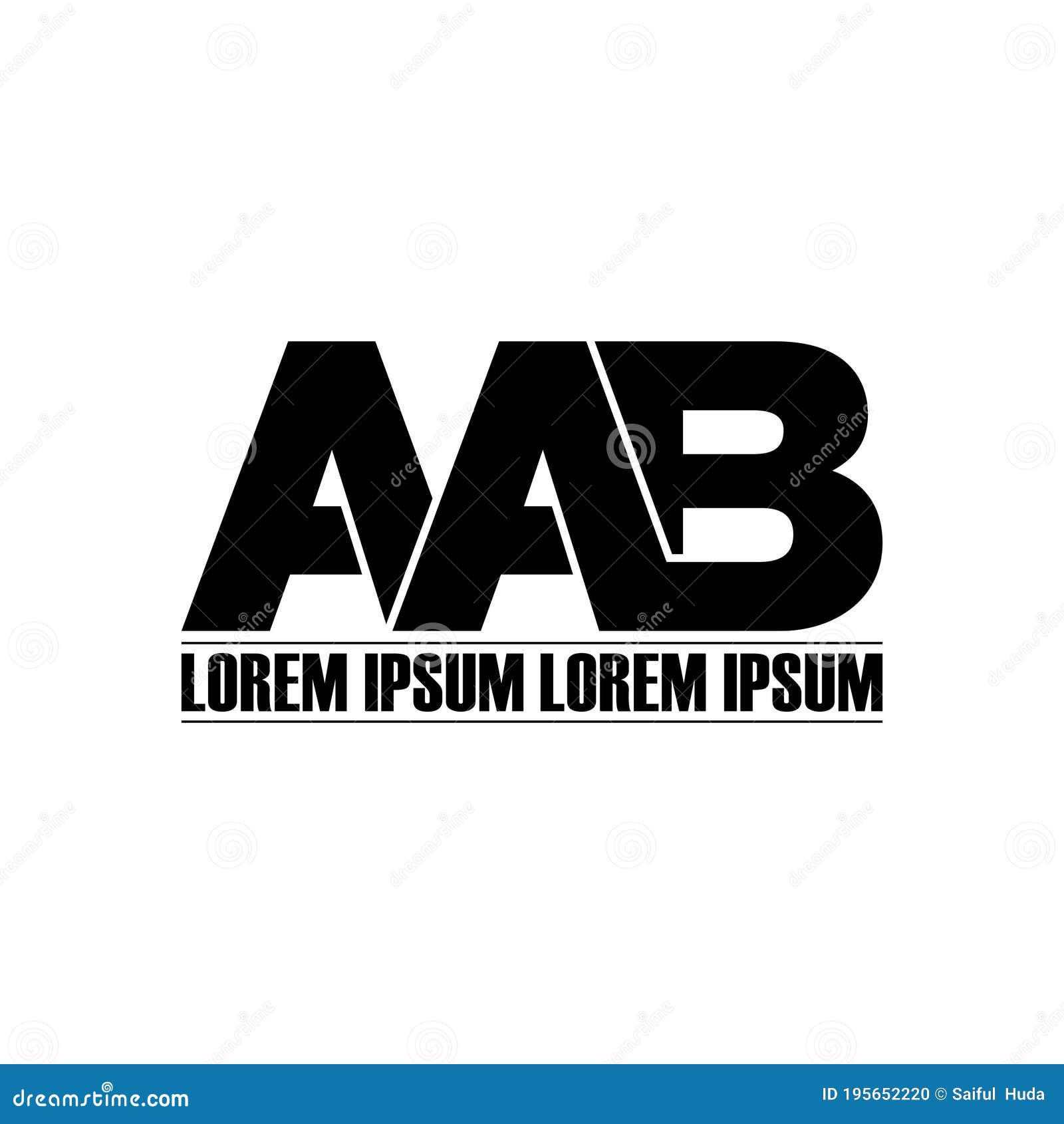 Letter AAB Simple Monogram Logo Icon Design. Stock Vector ...