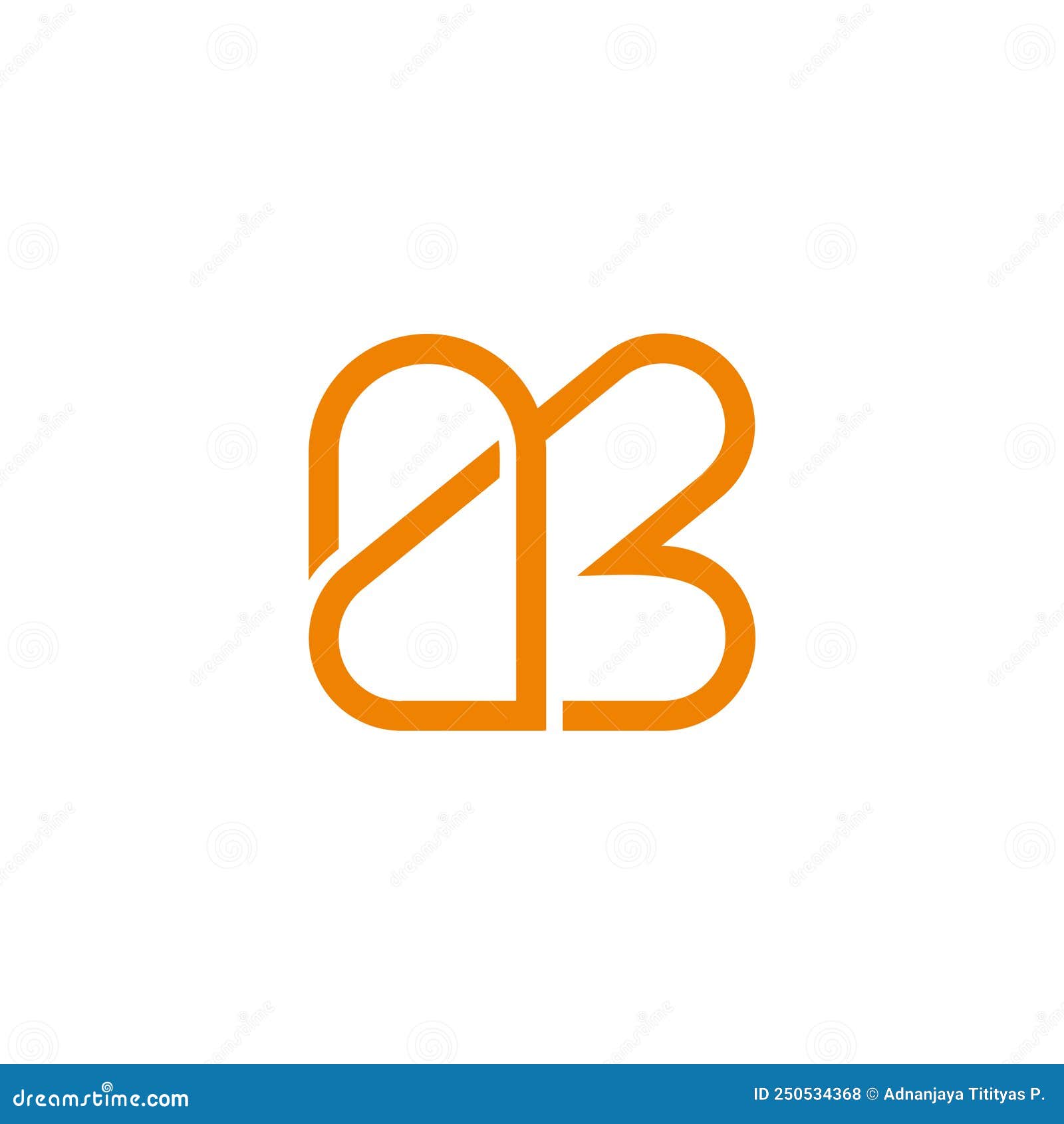 Letter Ab Linked Simple Geometric Line Logo Vector Stock Vector ...