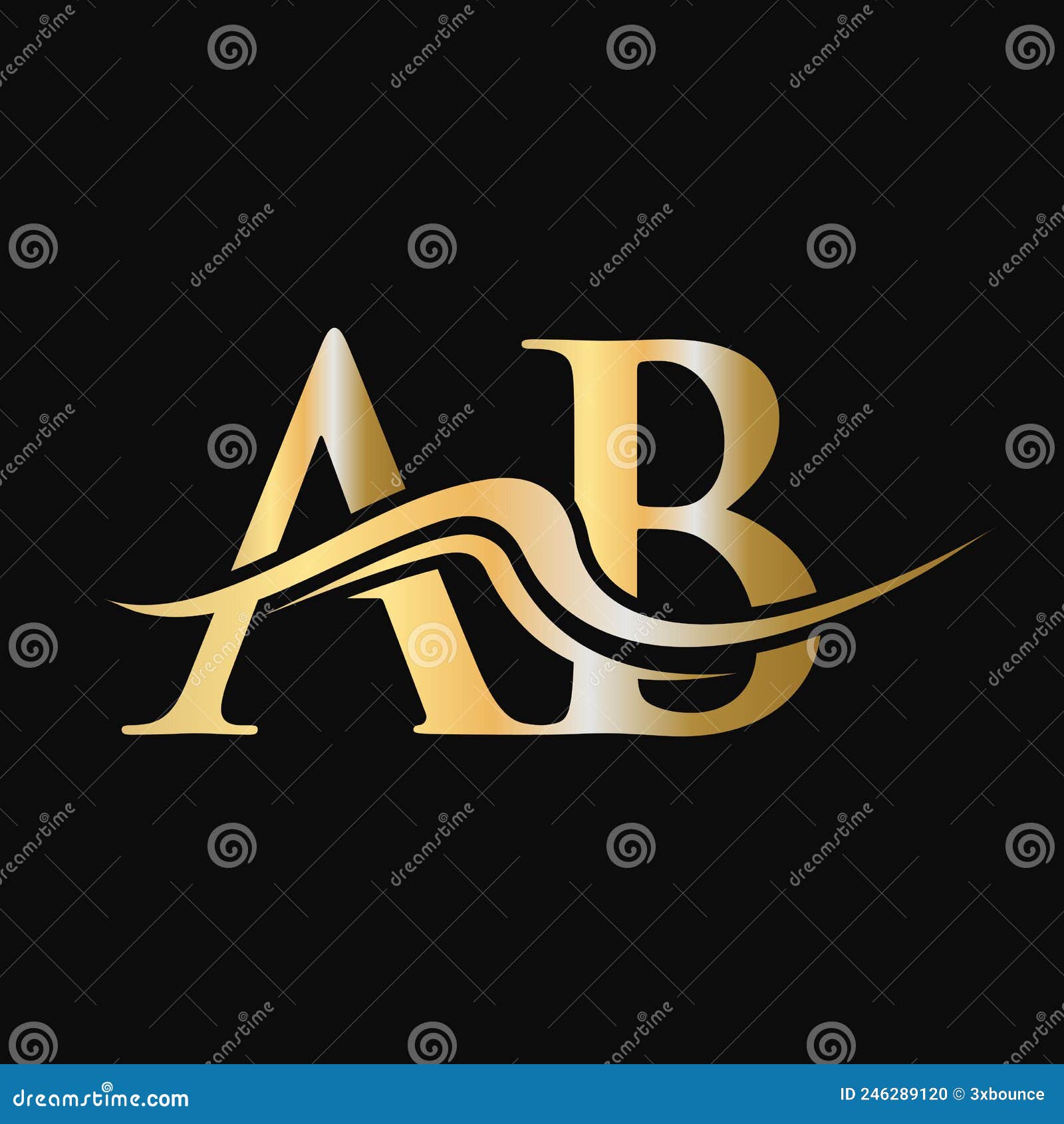 Letter AB Logo Design. Initial AB Logotype Template Stock Vector ...