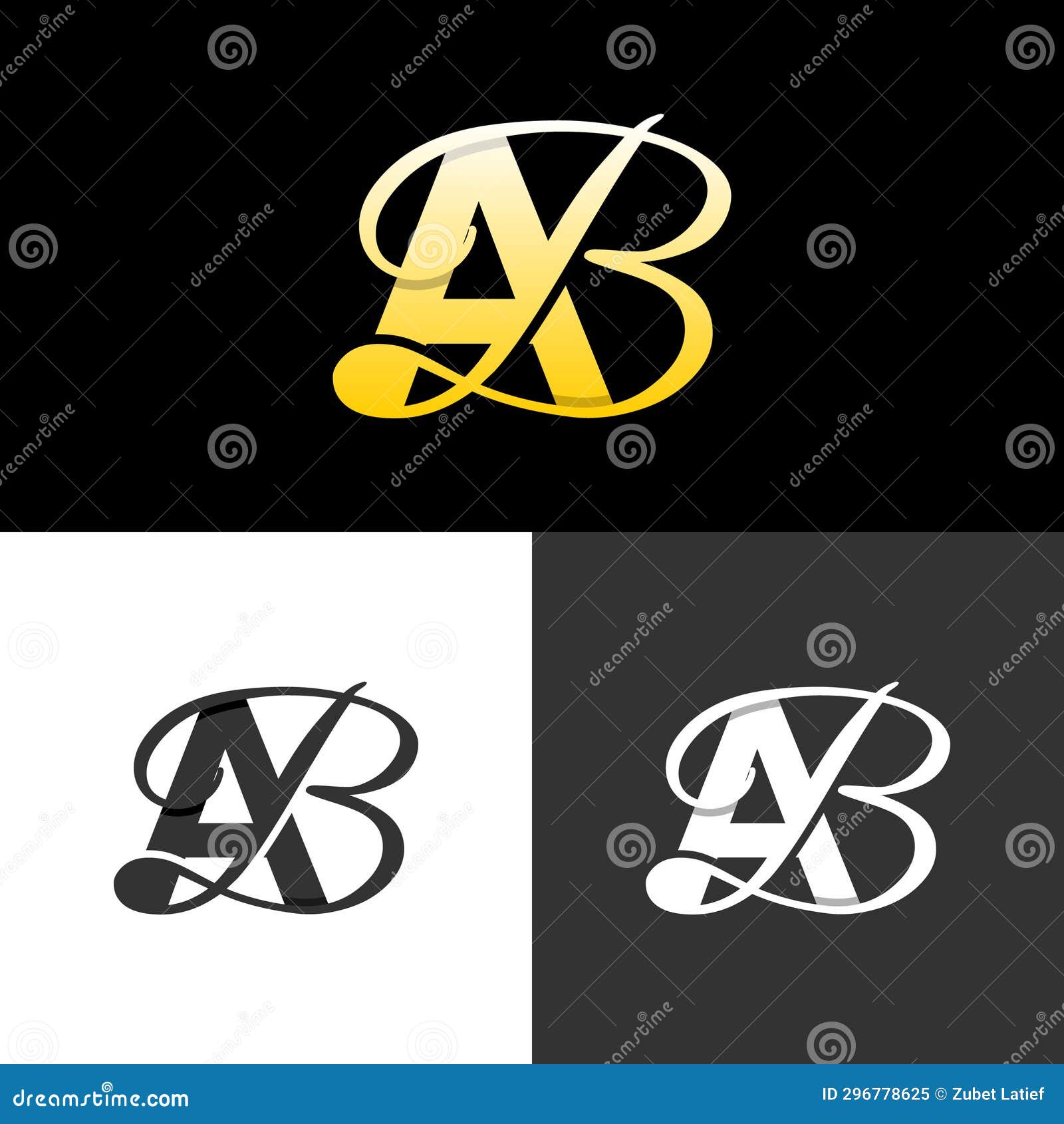 Letter AB Luxury Modern Monogram Logo Vector Design, Logo Initial ...