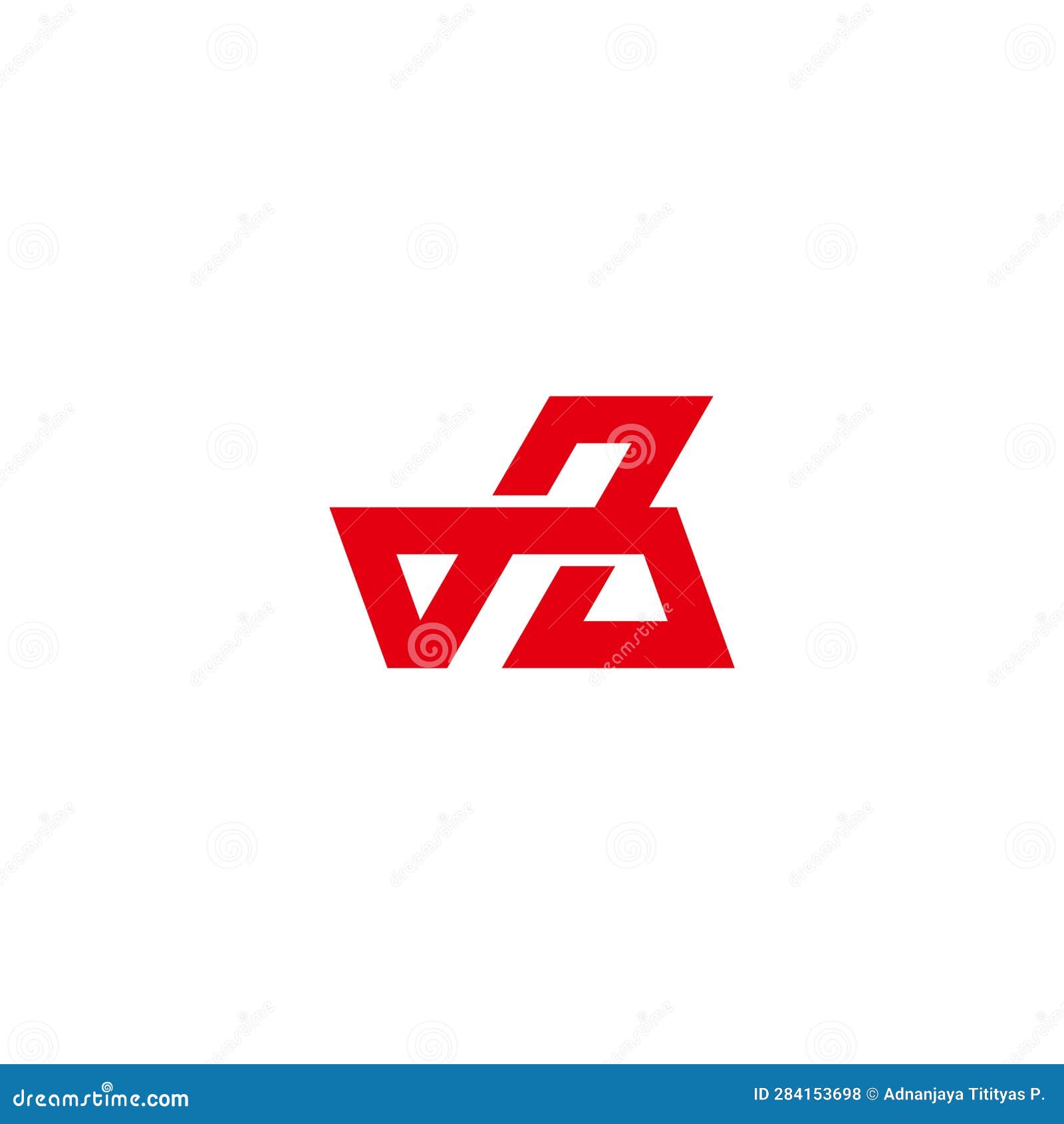 Letter Ab Red Line Geometric Logo Vector Stock Vector - Illustration of ...