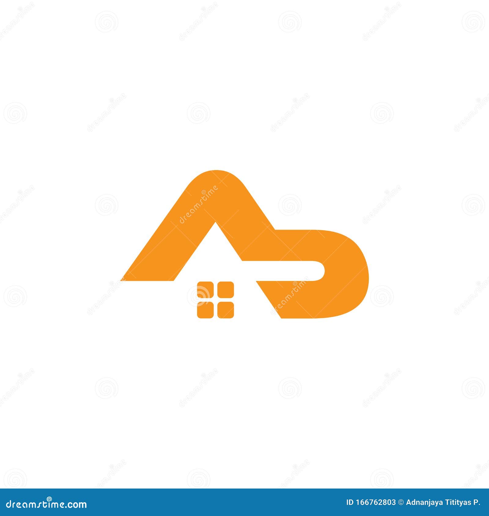 Letter Ab Simple Geometric Home Logo Vector Stock Vector - Illustration ...