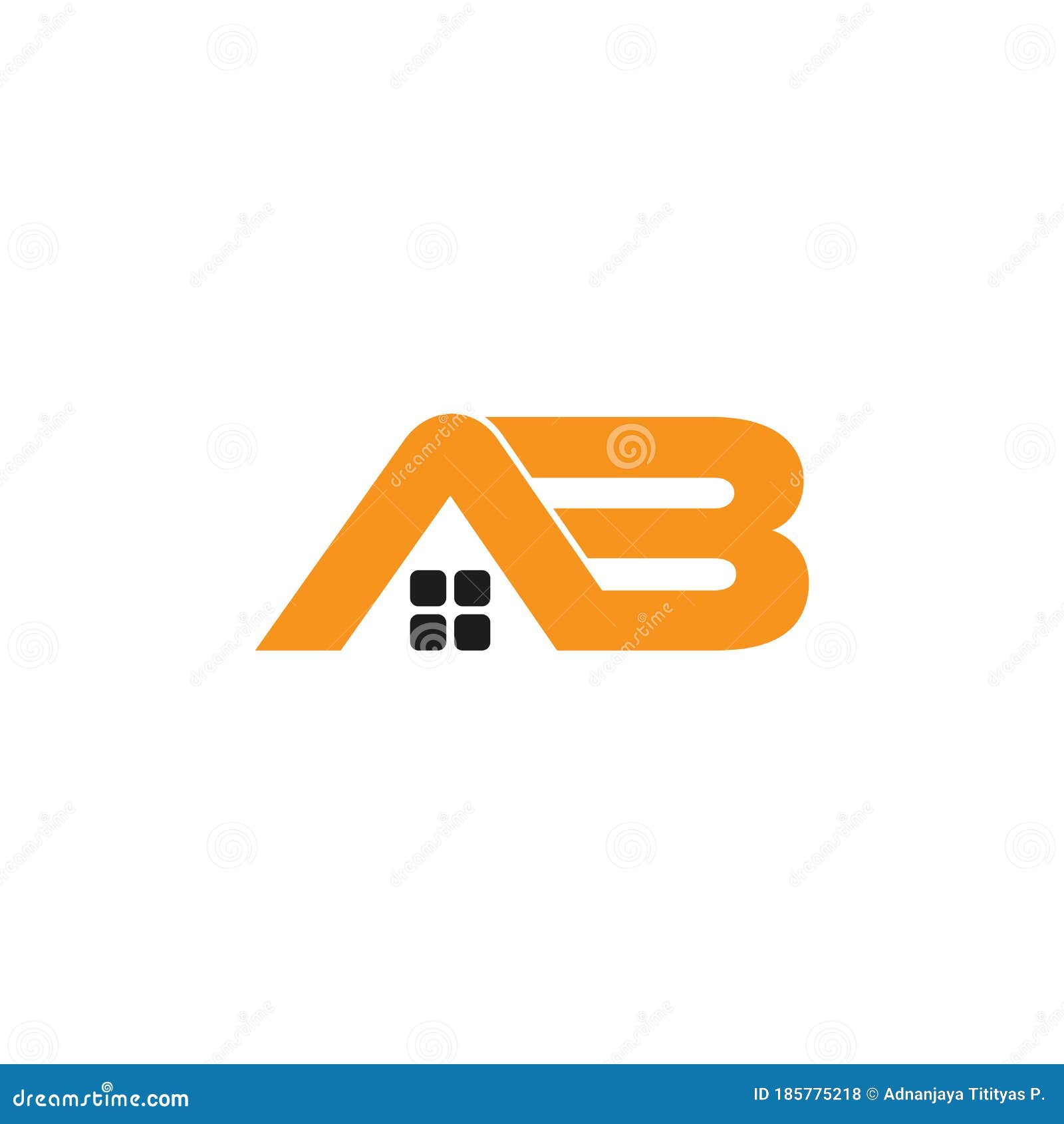 Letter Ab Simple Geometric Home Logo Vector Stock Vector - Illustration ...
