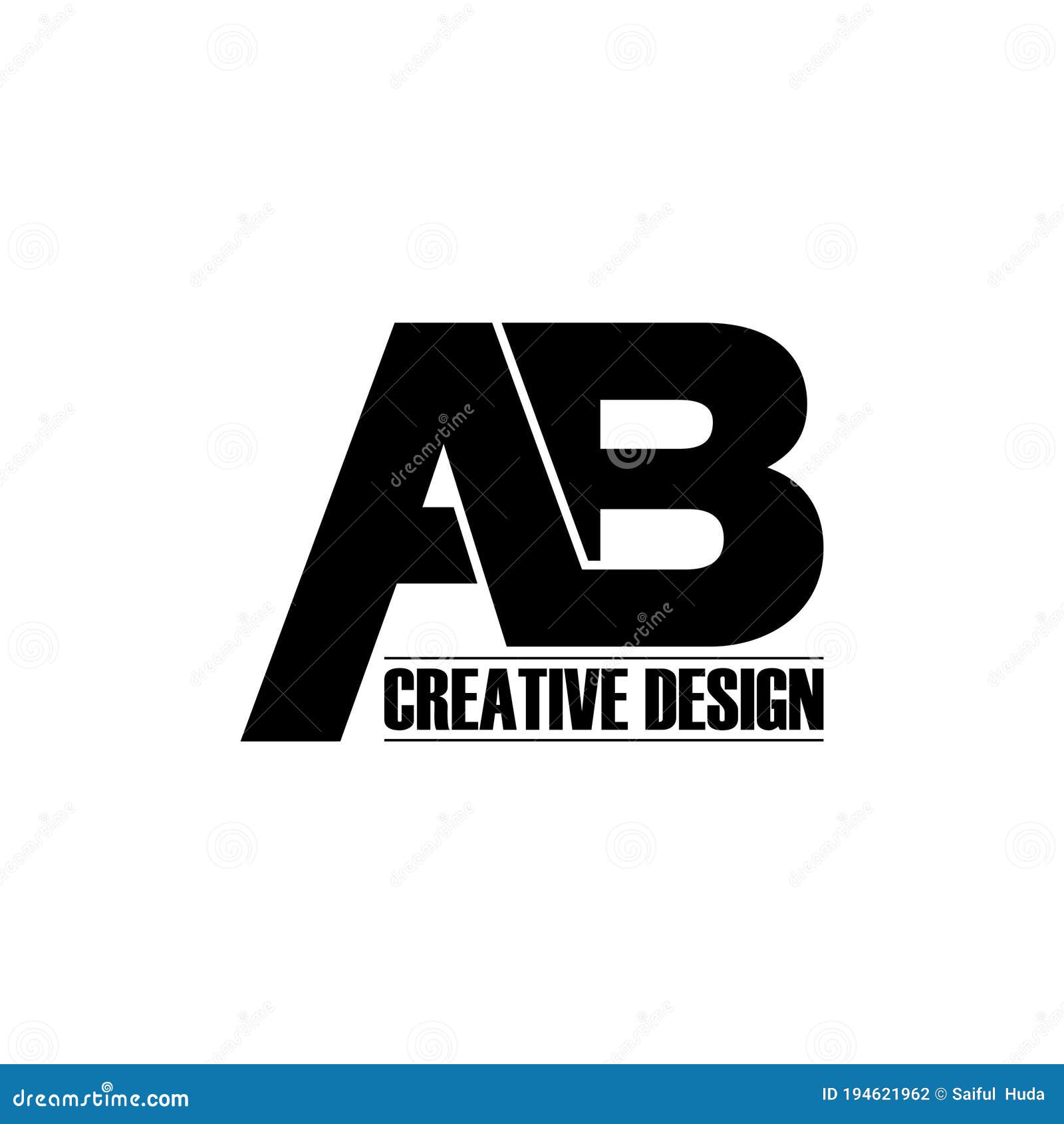 Letter AB Simple Monogram Logo Icon Design. Stock Vector - Illustration ...