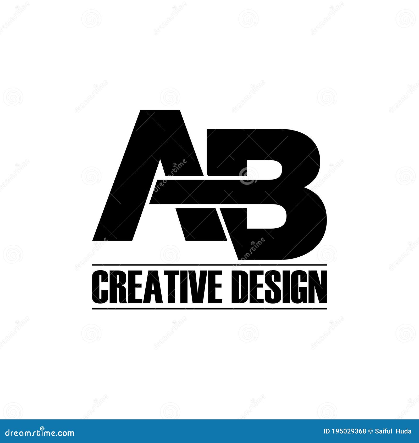 Letter AB Simple Monogram Logo Icon Design. Stock Vector - Illustration ...