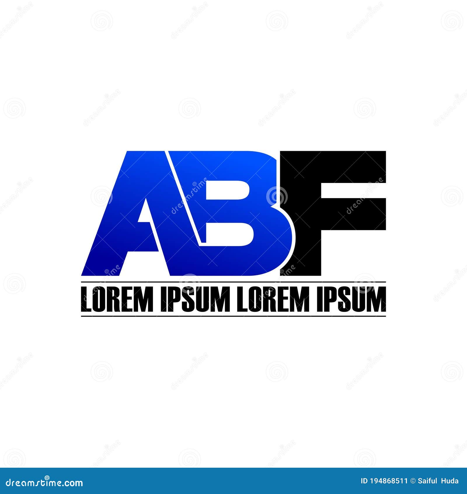 Letter ABF Simple Monogram Logo Icon Design. Stock Vector ...