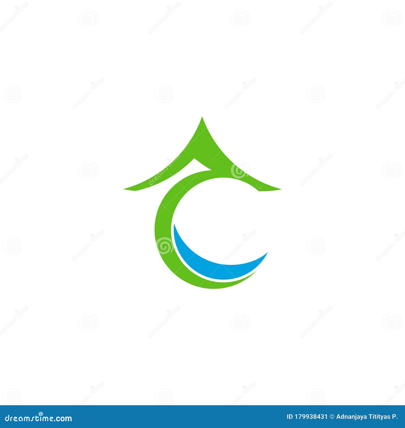 Letter Ac Green Mountain Blue Sea Natural Logo Vector Stock Vector ...