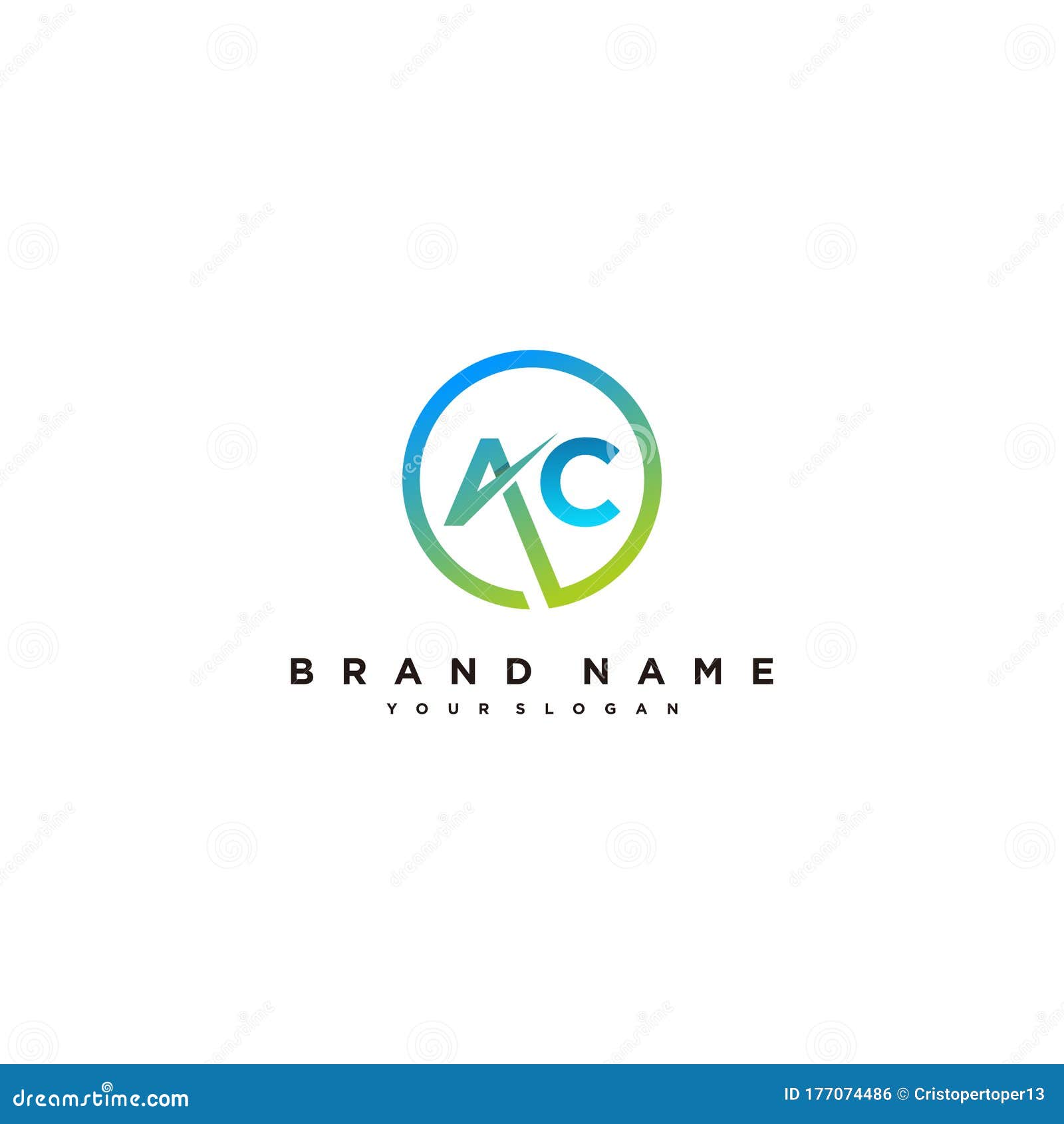 Letter AC Logo Design Vector Stock Vector - Illustration of clean, blue ...