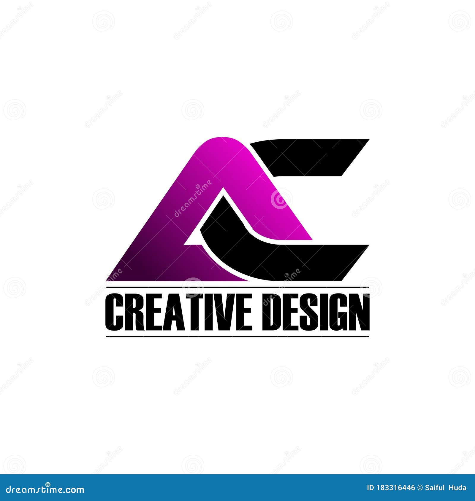 Letter AC Simple Logo Design Vector. Stock Vector - Illustration of ...