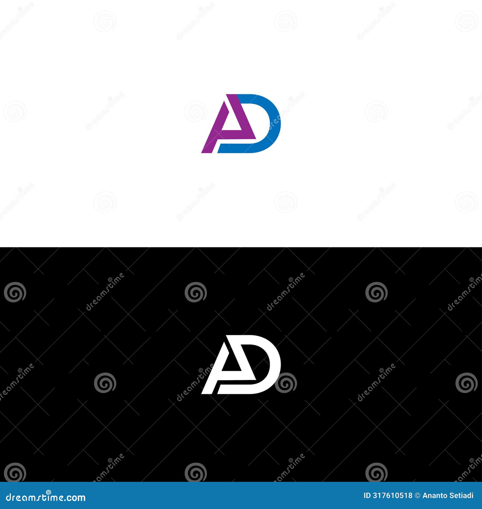 Letter AD logo design stock vector. Illustration of letter - 317610518