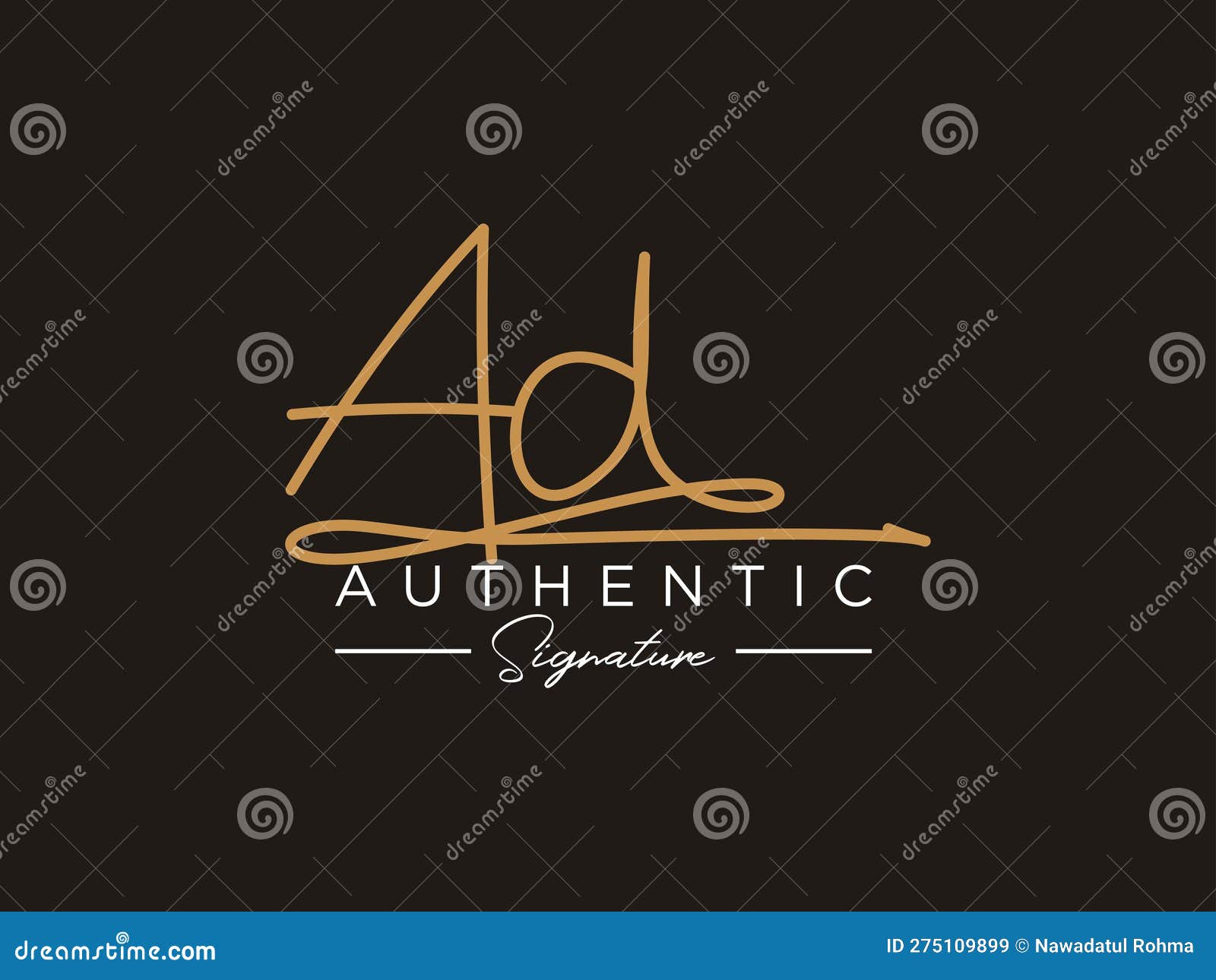 Letter AD Signature Logo Template Vector Stock Vector - Illustration of ...