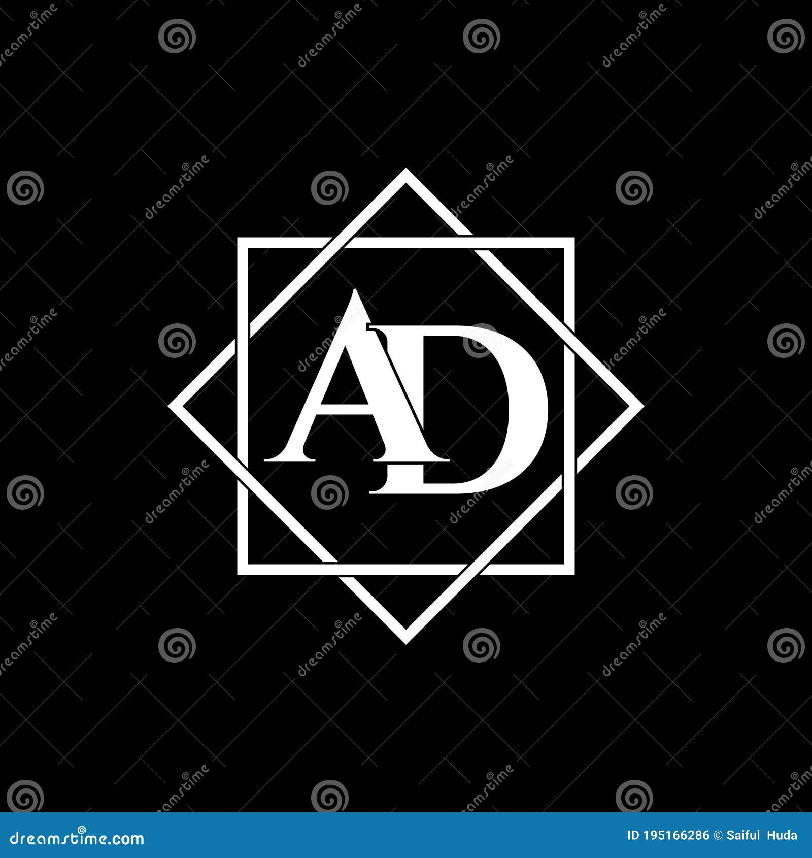 Letter AD Simple Monogram Logo Icon Design. Stock Vector - Illustration ...