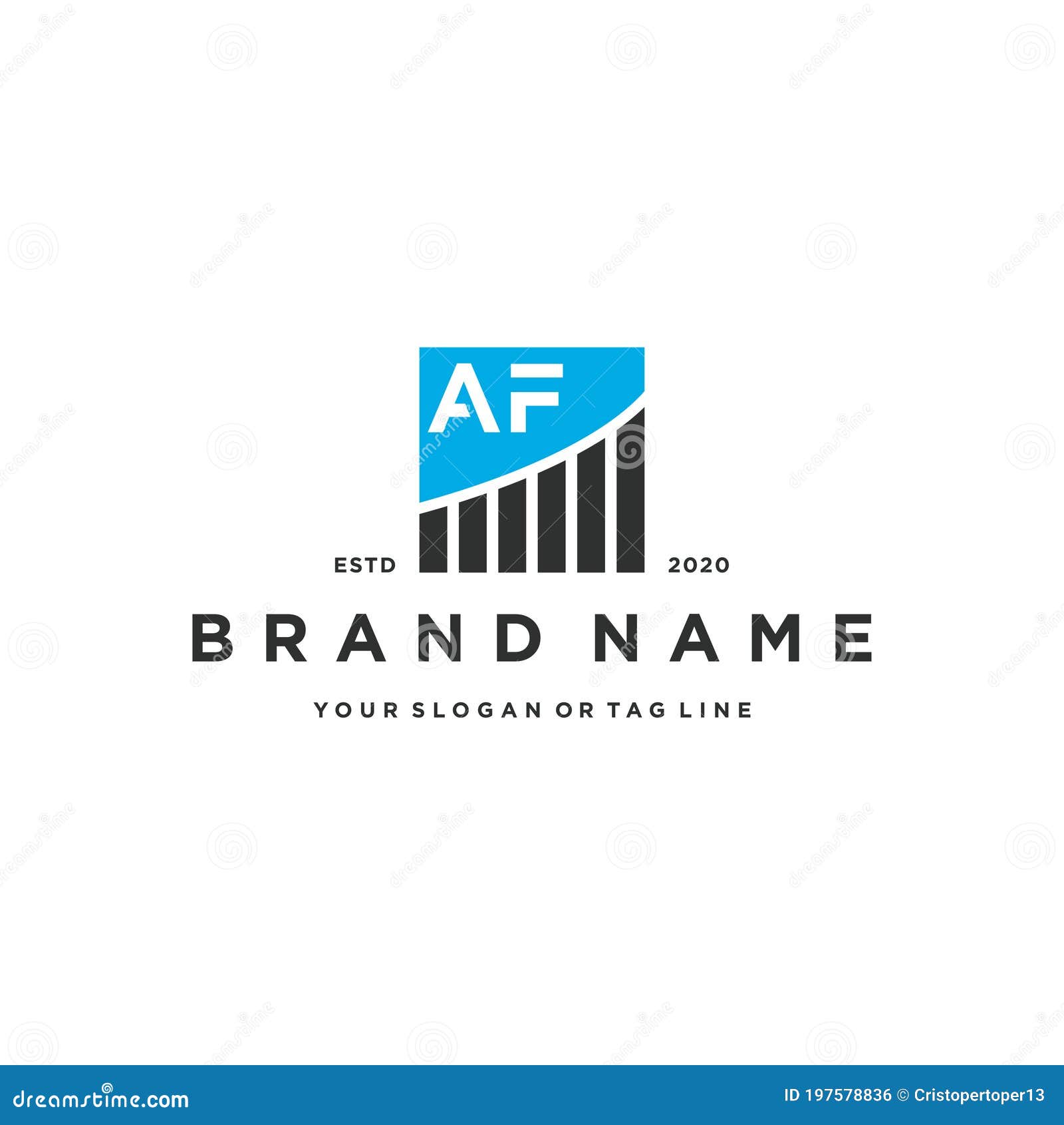 Letter AF Chart Financial Logo Design Vector Stock Vector ...