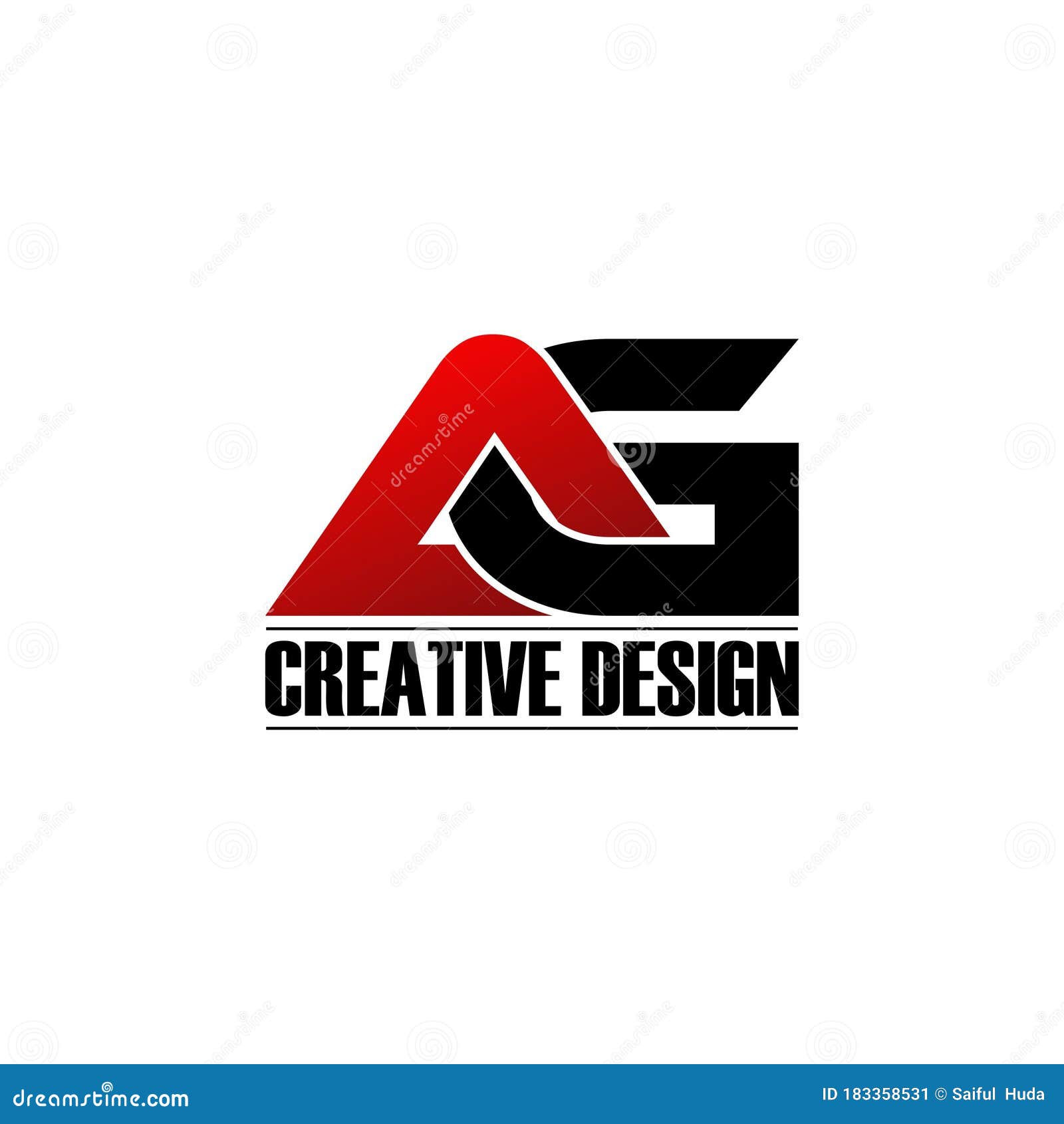 Letter AG Simple Logo Design Vector. Stock Vector - Illustration of ...