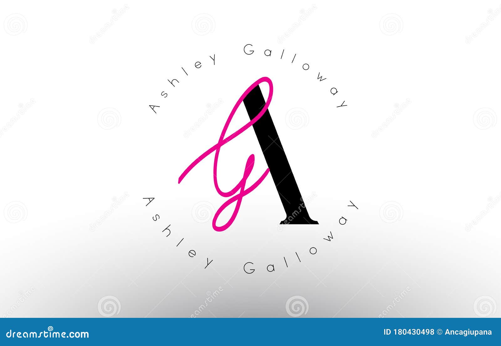 Letter AG Signature Minimalistic Monogram Vector Logo. Simple AG Icon ...