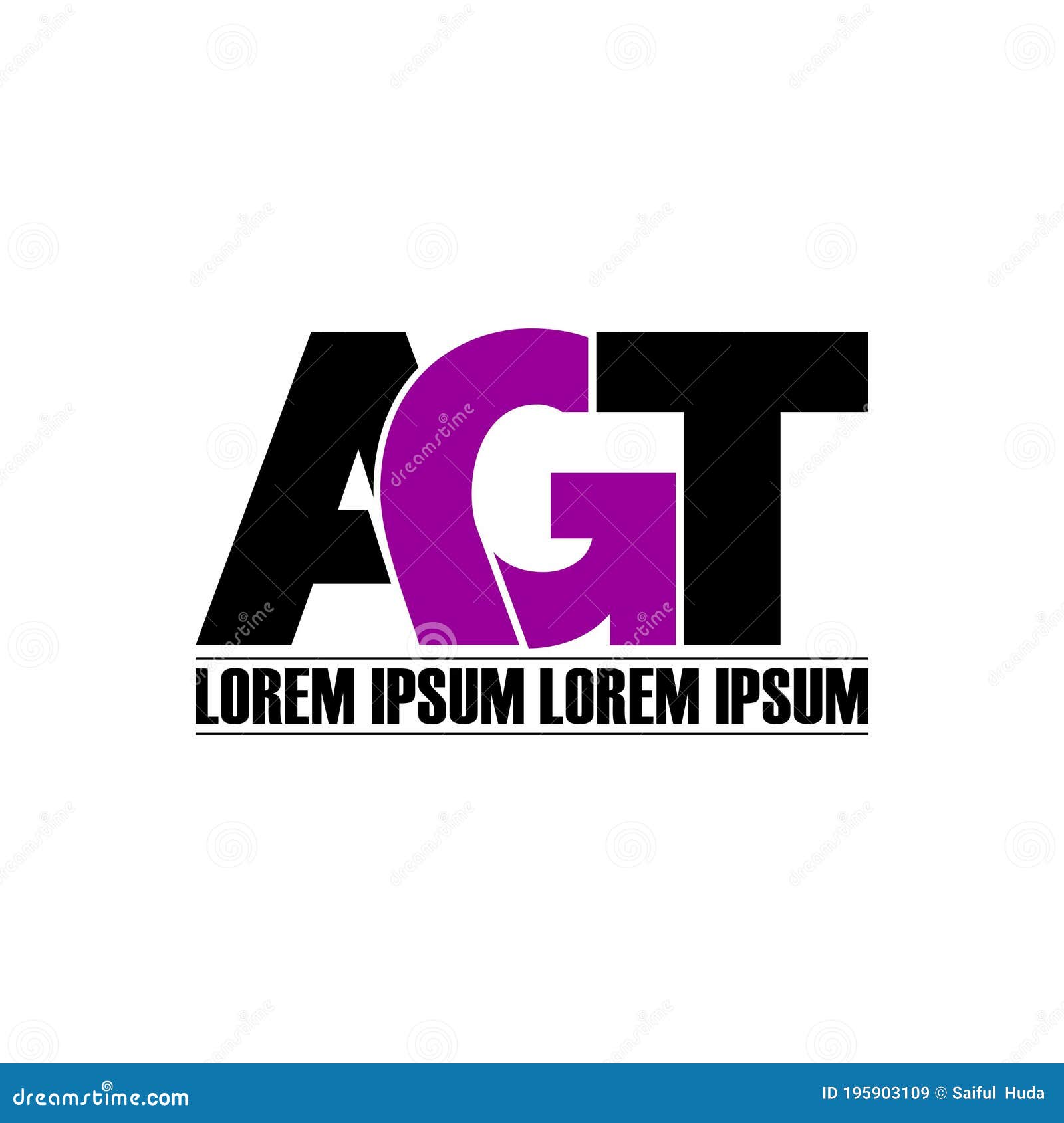 Letter AGT Simple Monogram Logo Icon Design. Stock Vector ...
