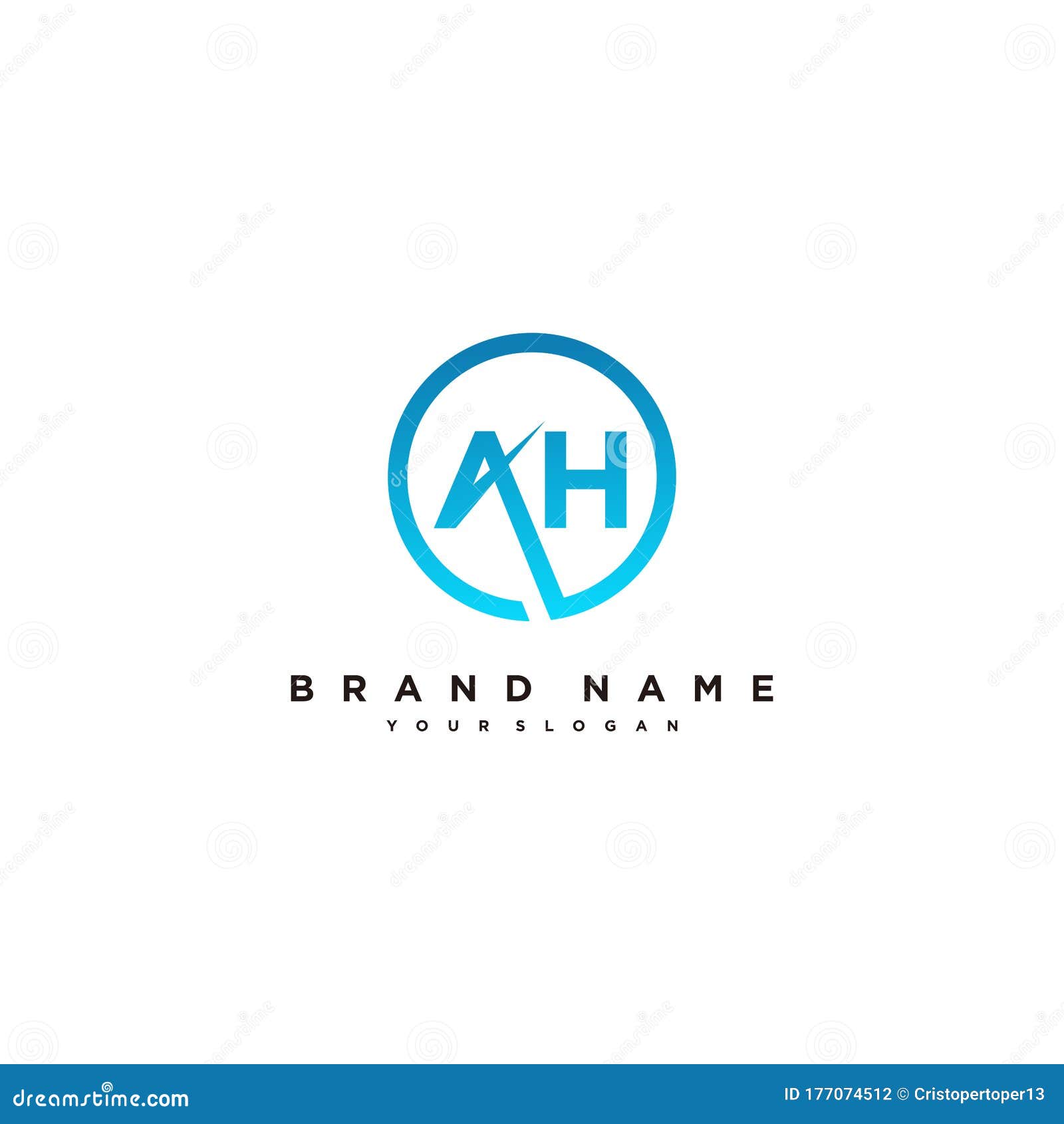 Letter AH Logo Design Vector Stock Vector - Illustration of decoration ...