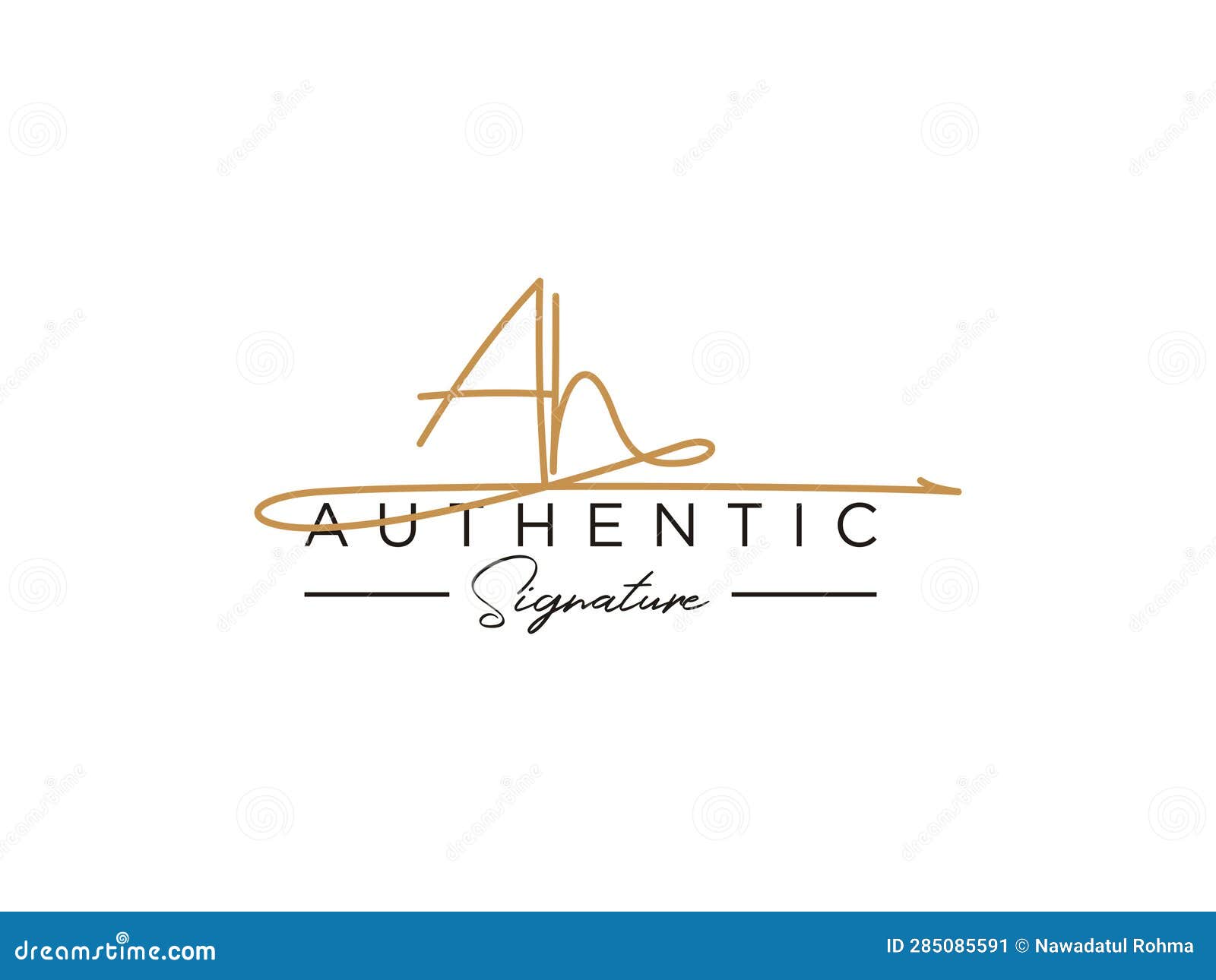 Letter AH Signature Logo Template Vector Stock Vector - Illustration of ...