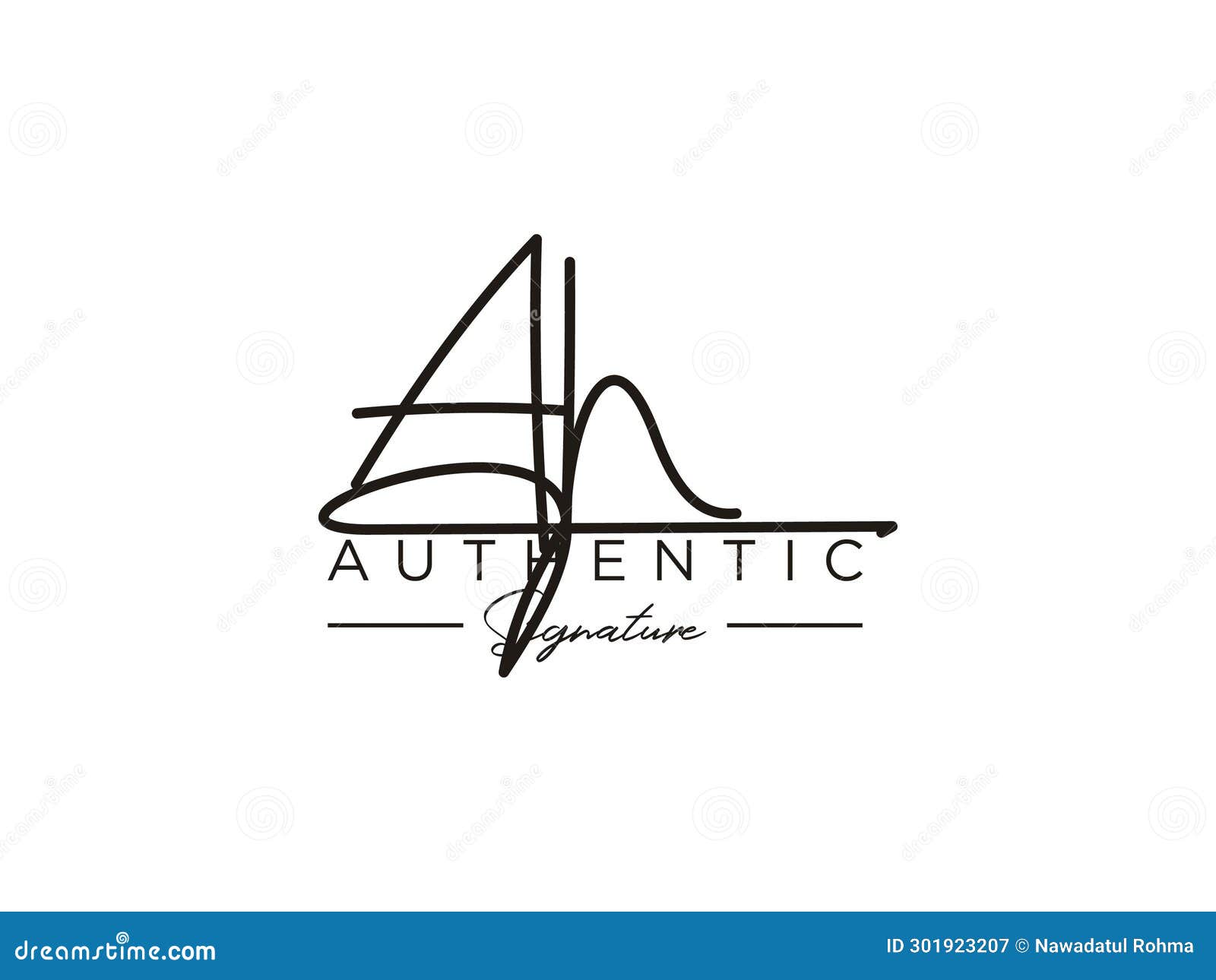 Letter AH Signature Logo Template Vector Stock Vector - Illustration of ...
