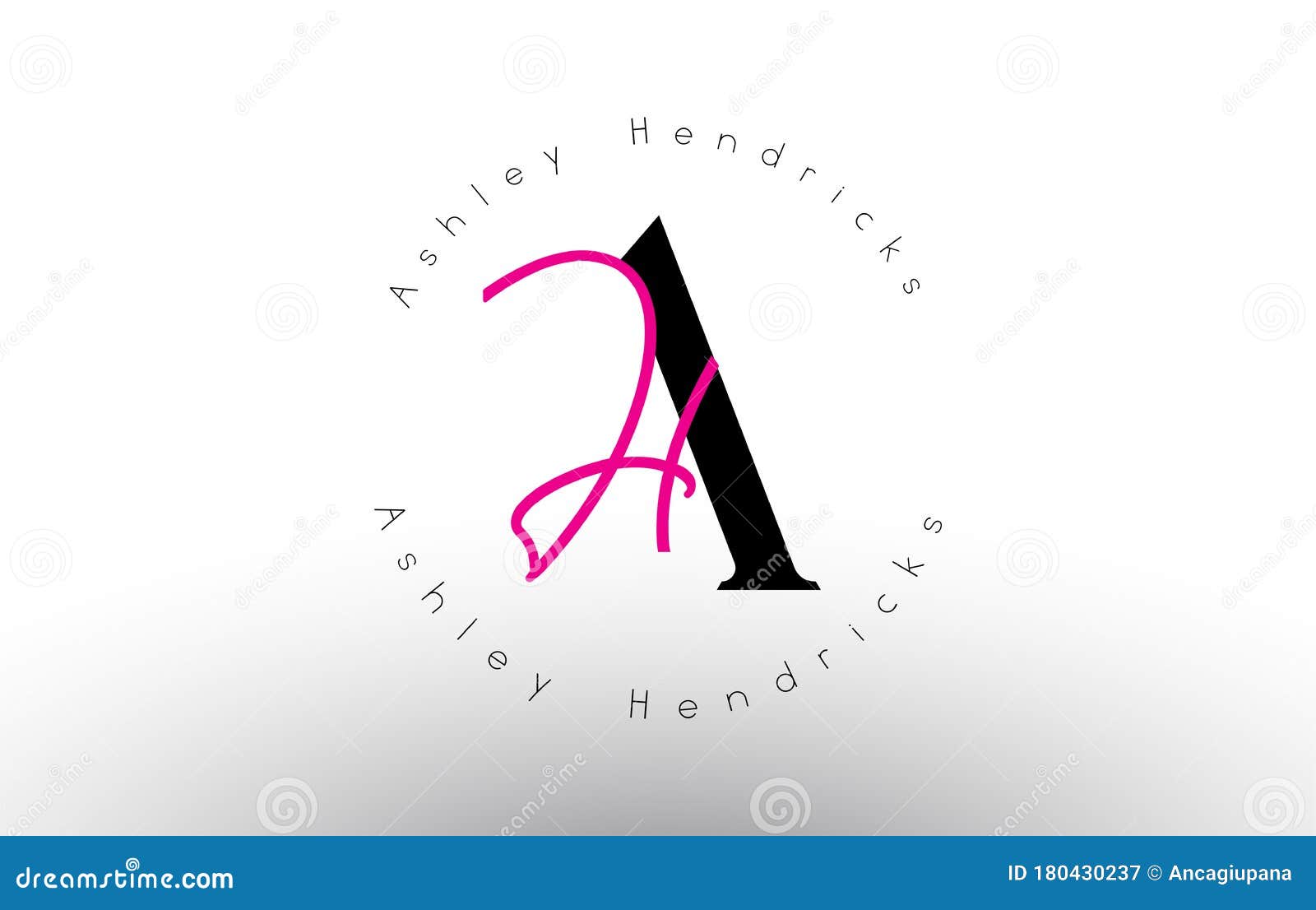 Letter AH Signature Minimalistic Vector Logo. Simple AH Icon with ...