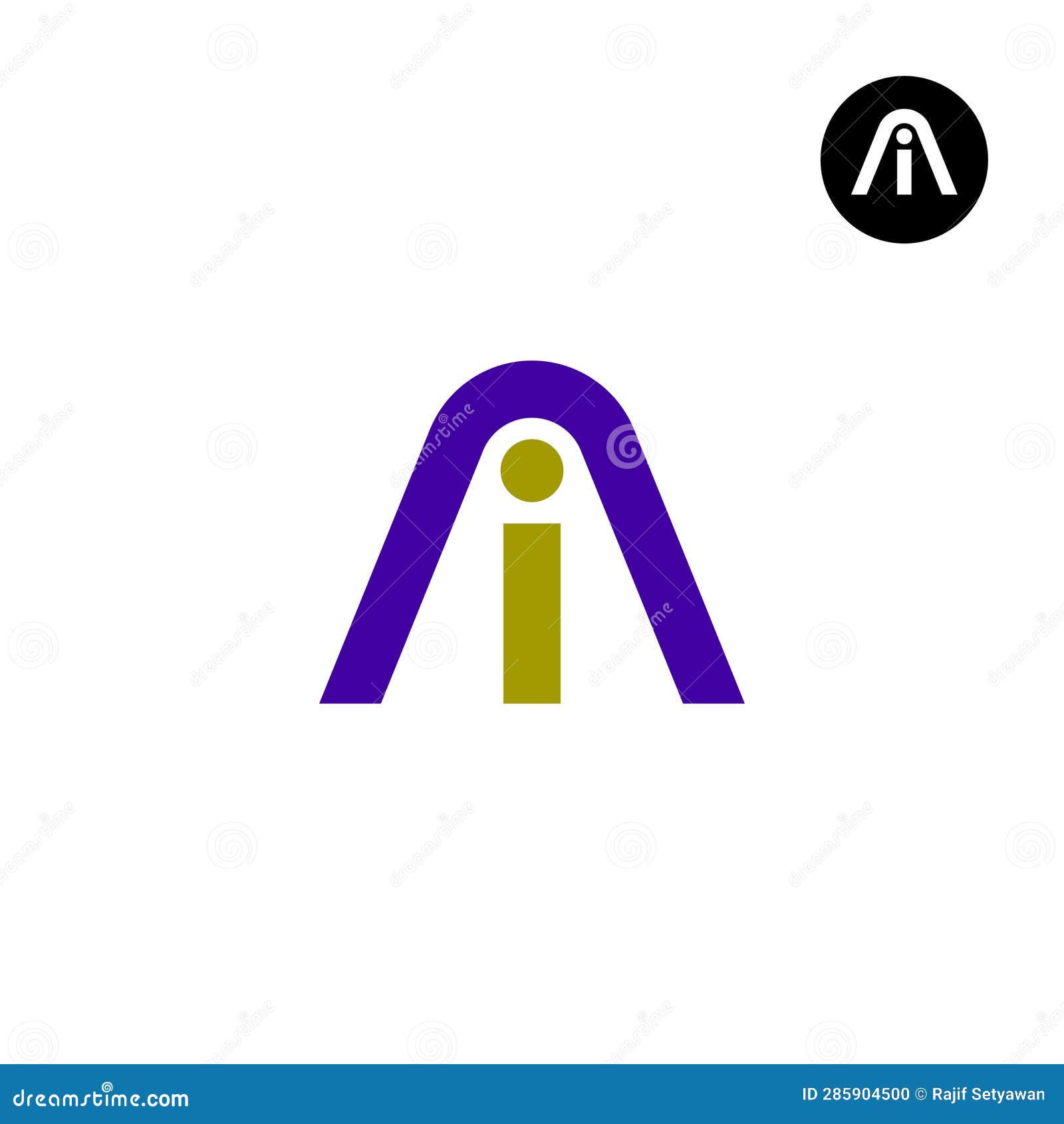 Letter AI IA Monogram Logo Design Stock Illustration - Illustration of ...