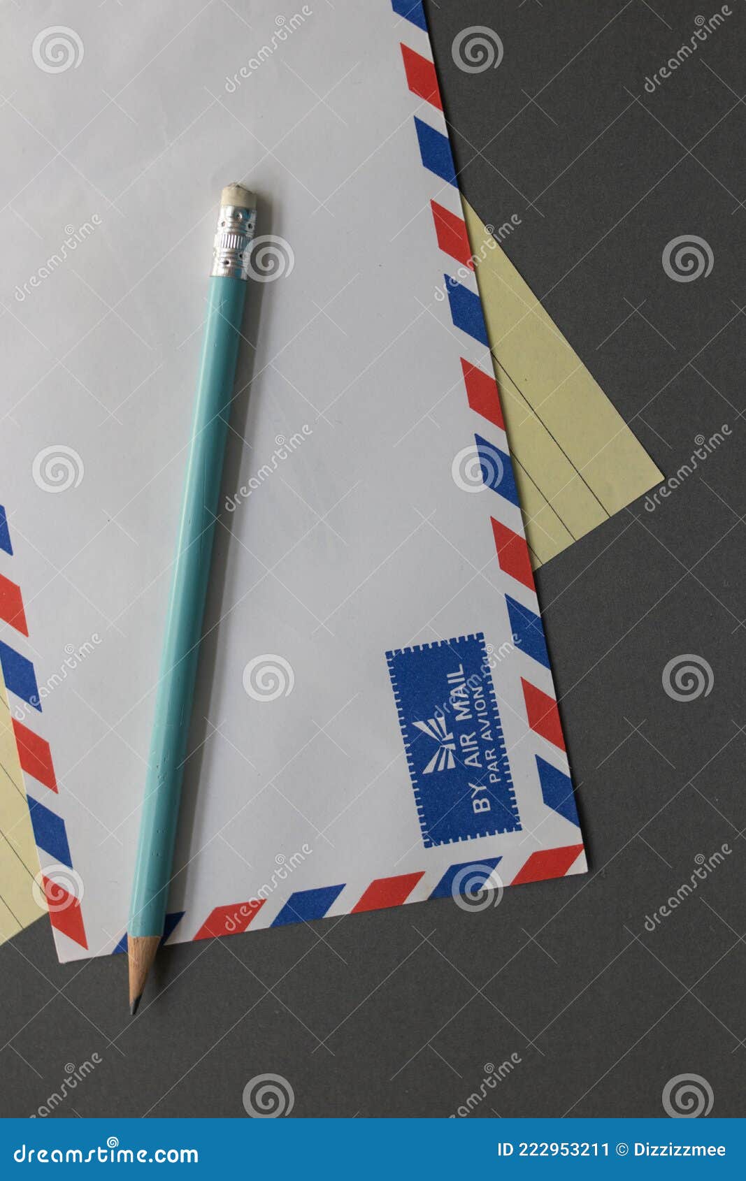 Close up Air Mail envelope editorial photo. Image of letter - 222953211