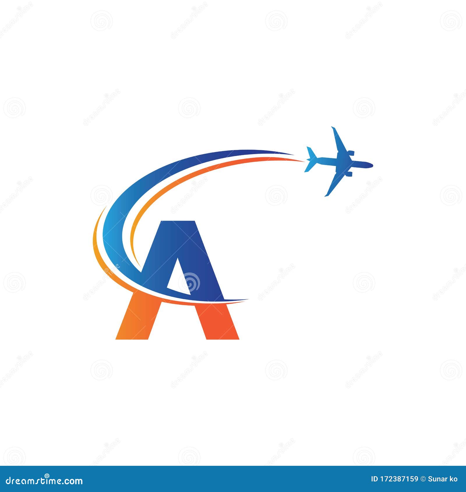 Letter a Air Travel Logo Design Template-vector Stock Vector ...