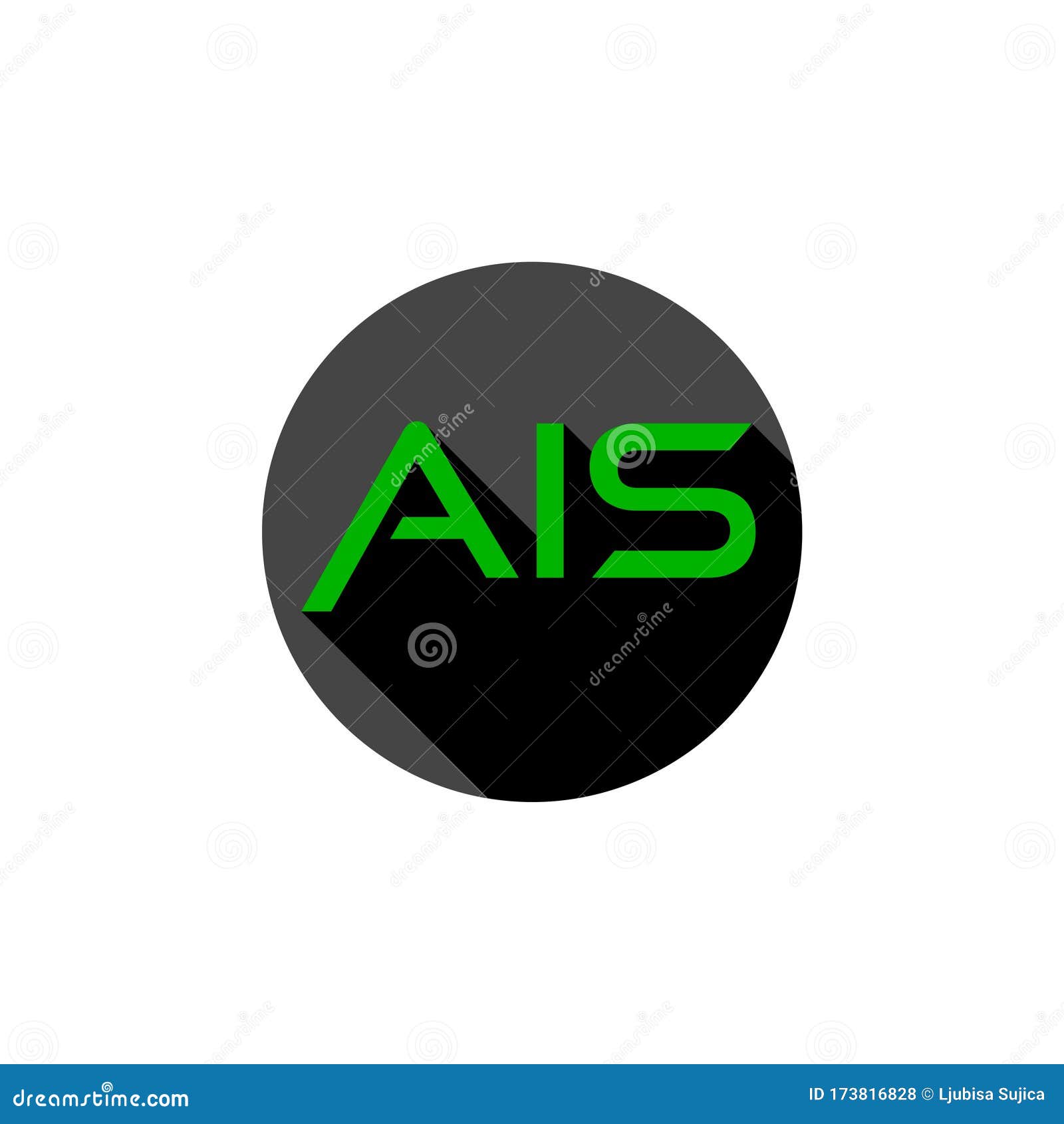 Letter AIS Simple Logo Isolated on White Background Stock Vector ...