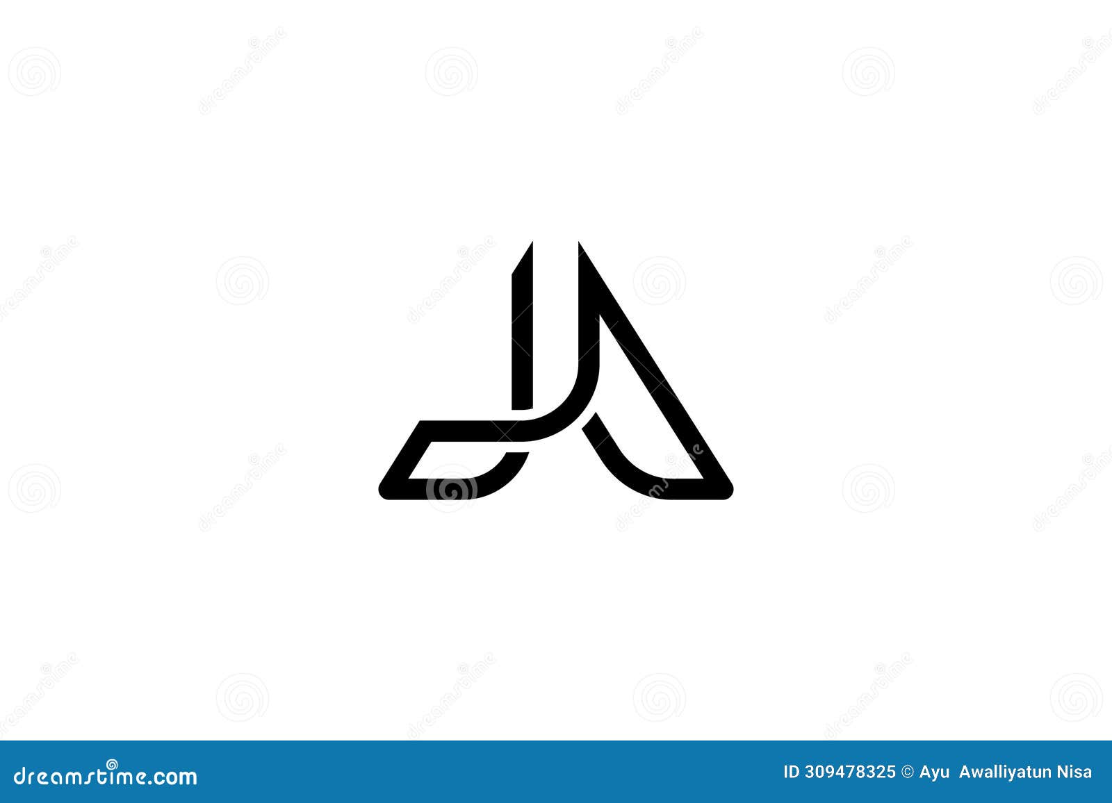 Letter AJ Logo Design Vector Stock Vector - Illustration of font ...