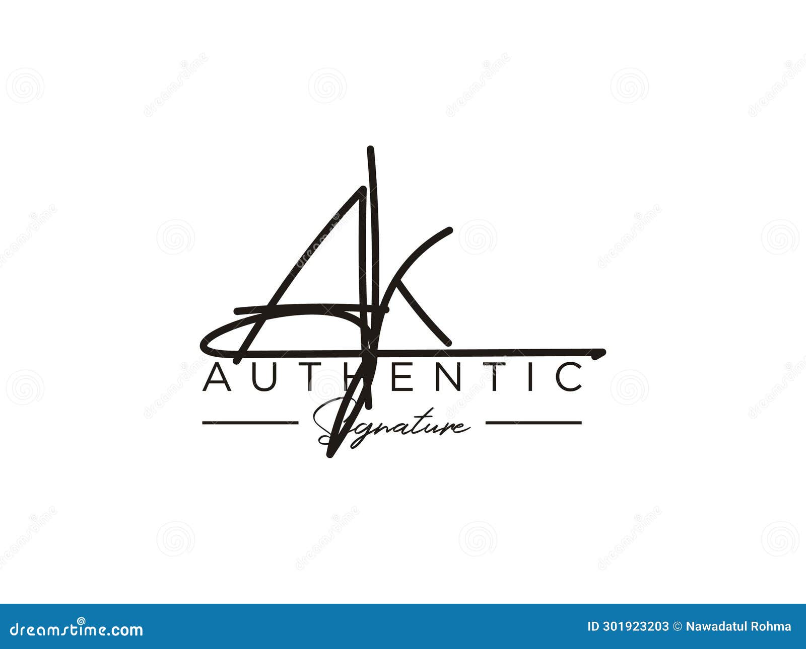 Letter AK Signature Logo Template Vector Stock Vector - Illustration of ...