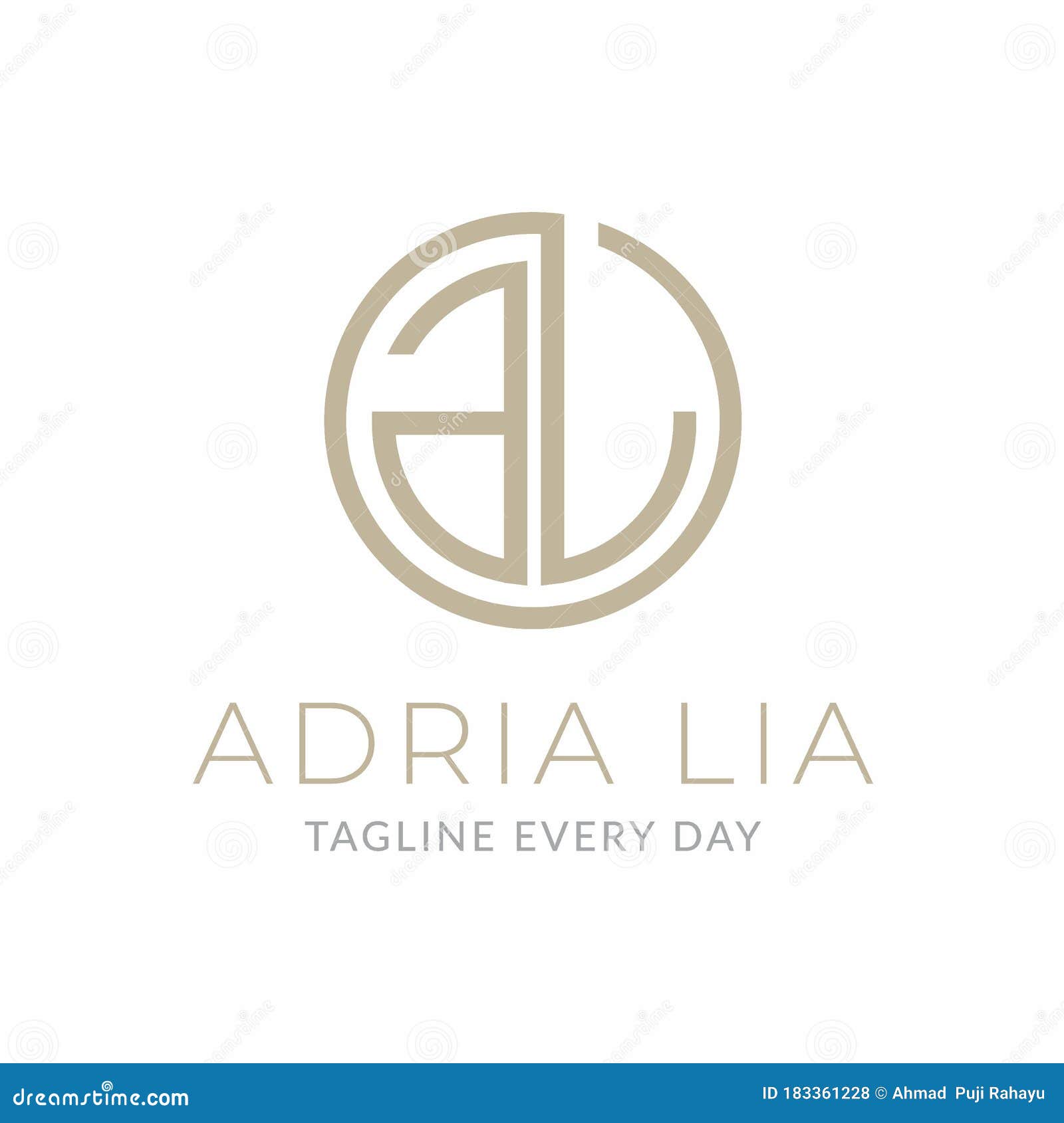 Letter AL Circle Logo Design Stock Illustration - Illustration of type ...