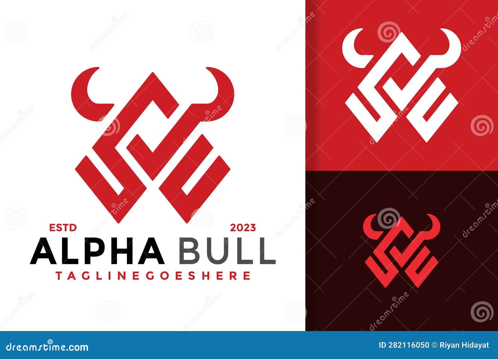 Letter a Alpha Bull Head Logo Vector Icon Illustration Stock Vector ...