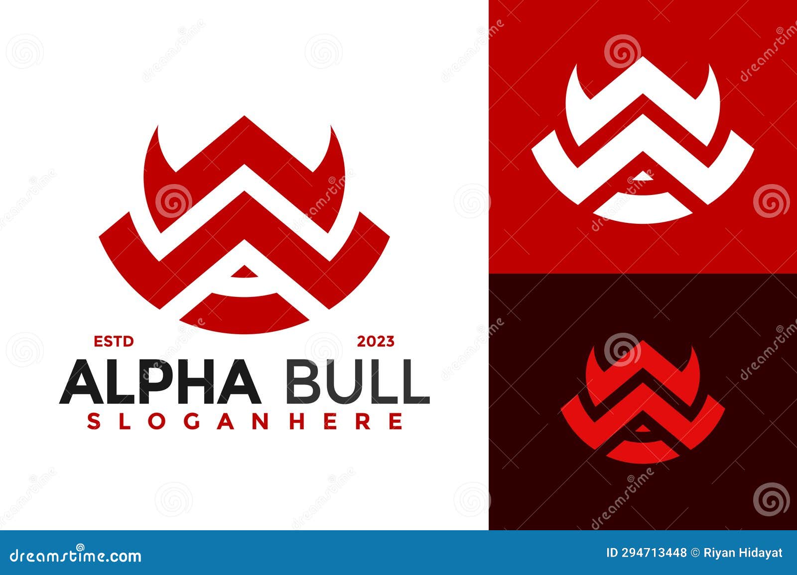 Letter a Alpha Bull Modern Logo Design Vector Symbol Icon Illustration ...