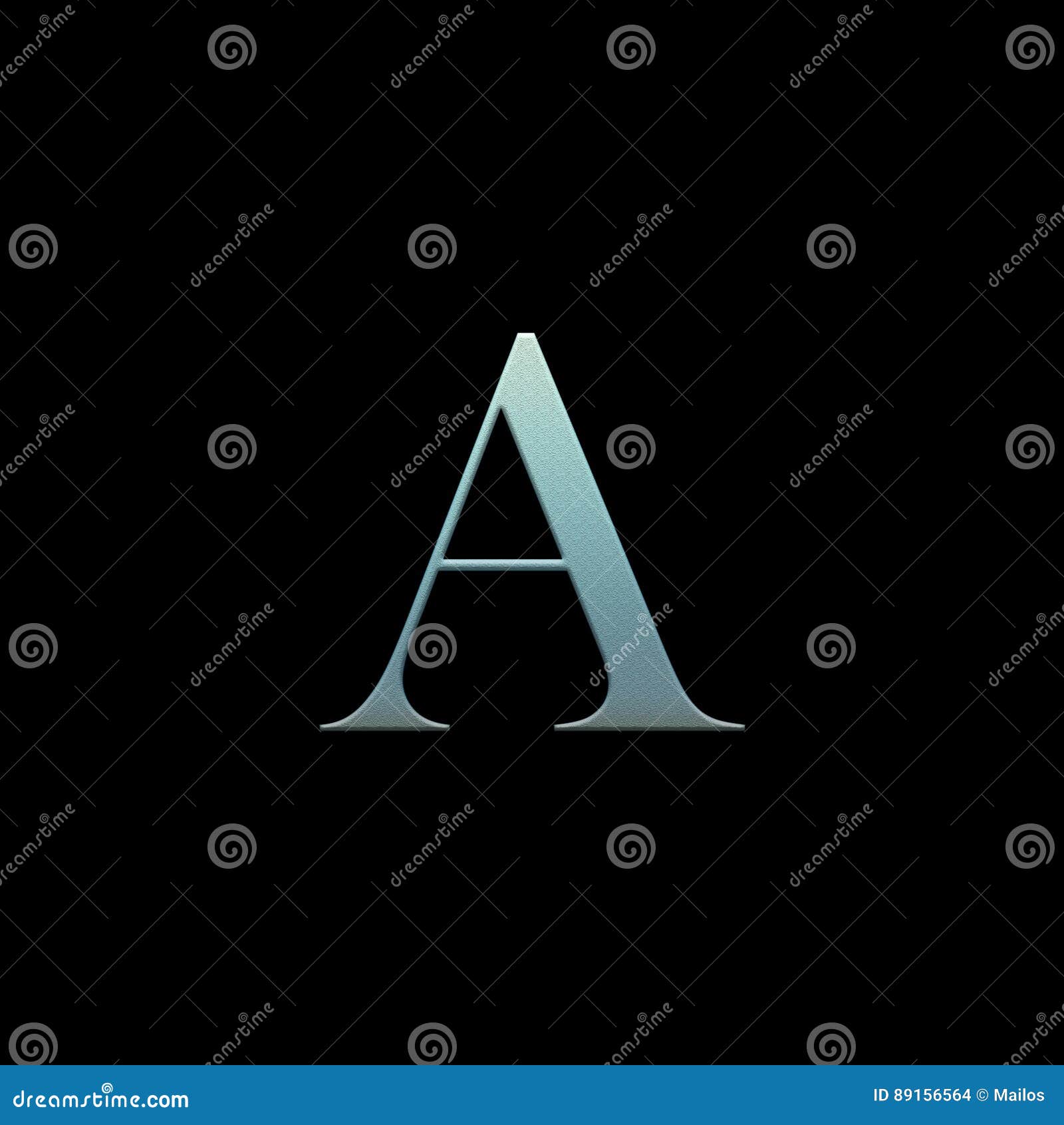 Letter of the Alphabet on a Black Background Stock Illustration ...