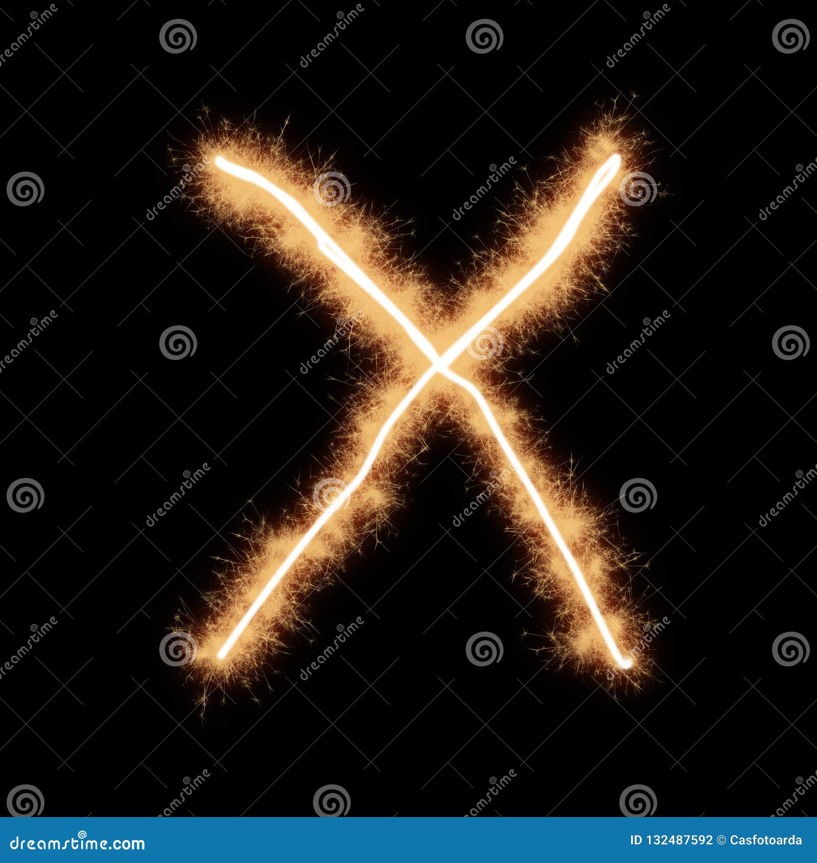 Letter X of Alphabet on a Black Background Stock Illustration ...