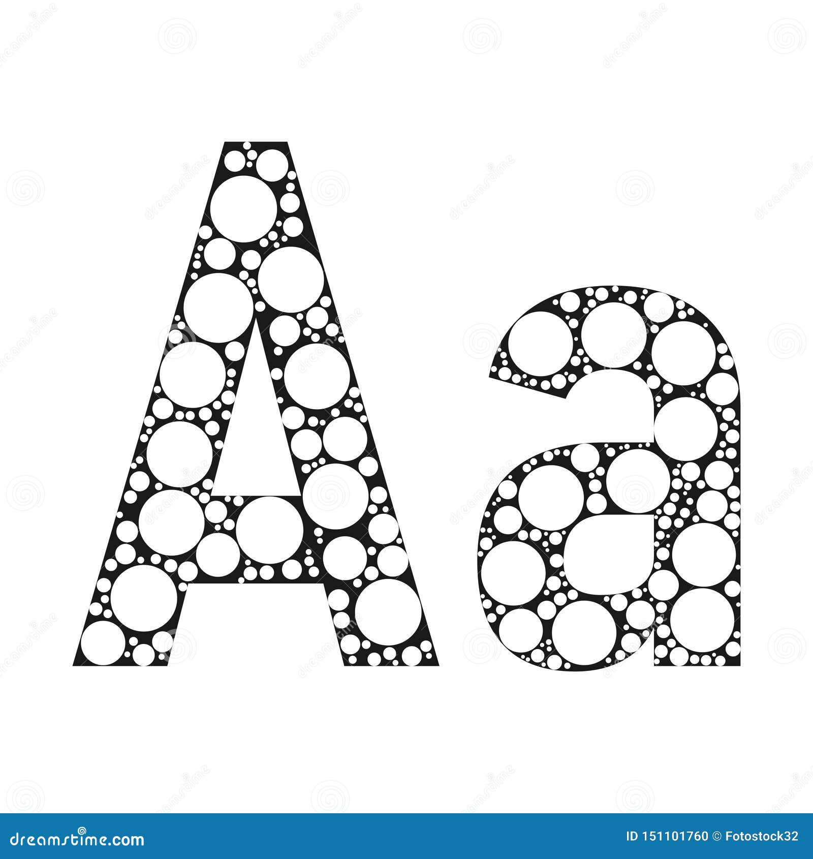 The Letter of the Alphabet in Black and White Circles Stock Vector ...