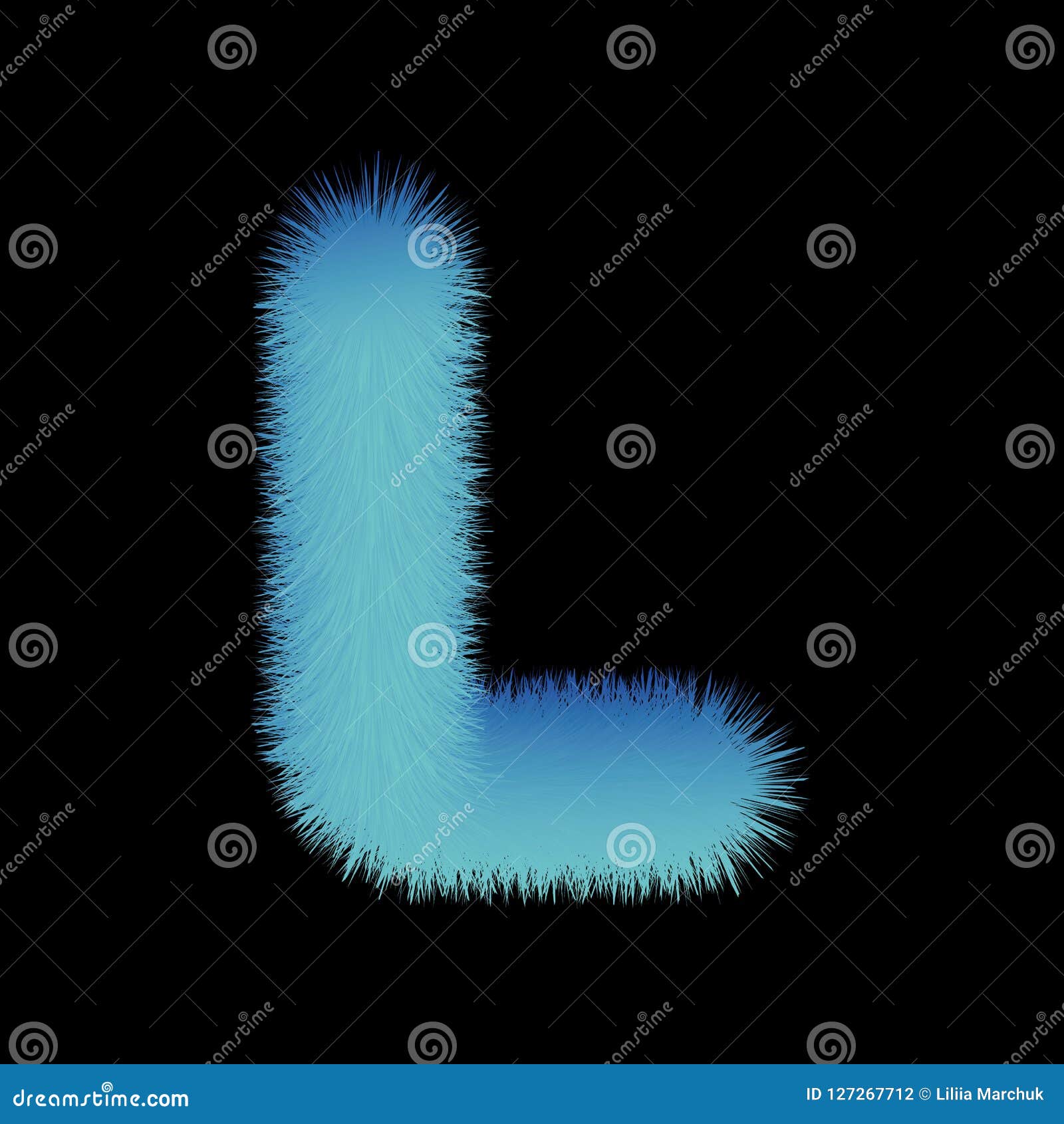 The Letter of the Alphabet is Drawn in Blue with a Blue Gradient Color ...