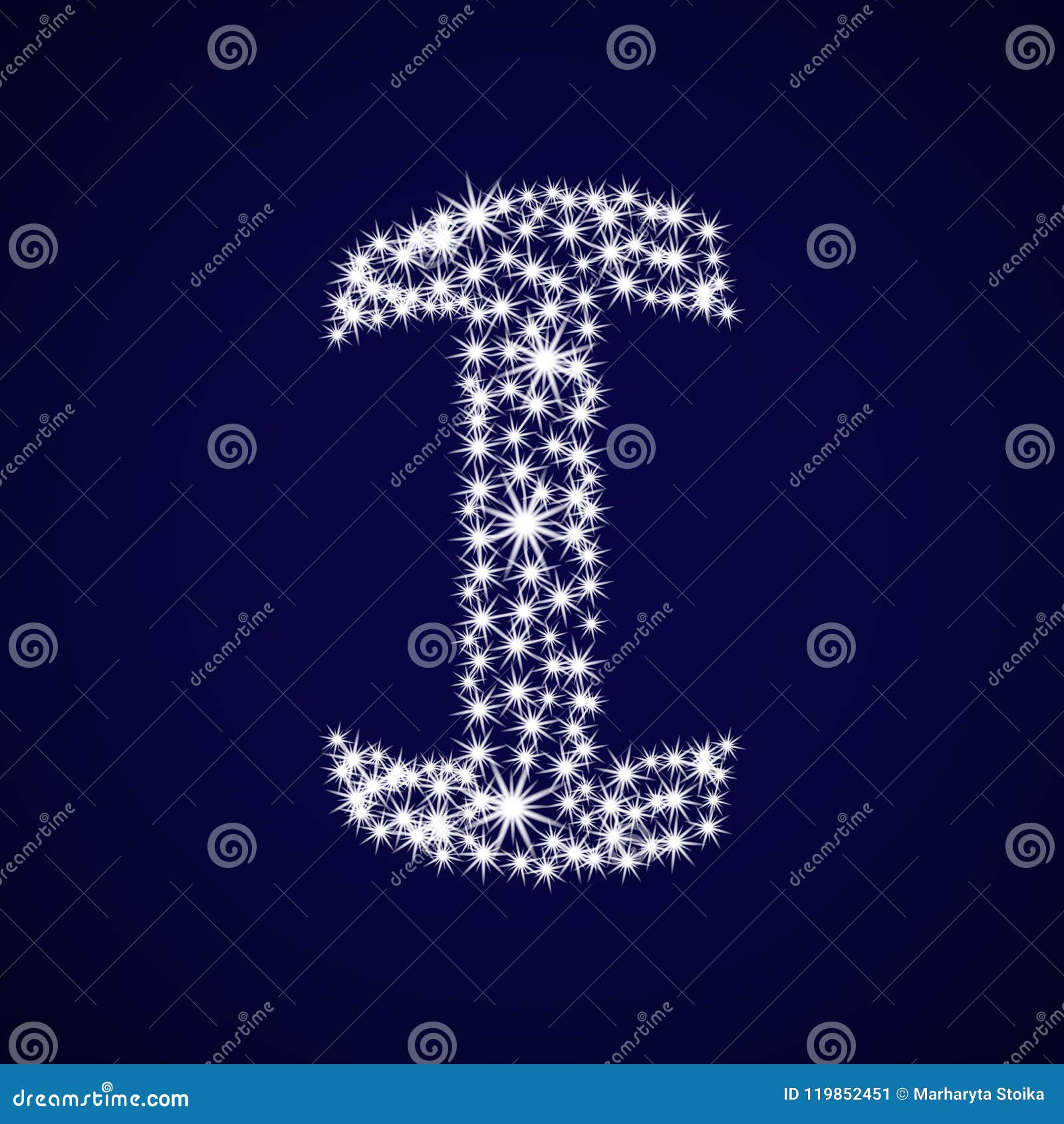 Letter of the alphabet I. stock vector. Illustration of sparkle - 119852451