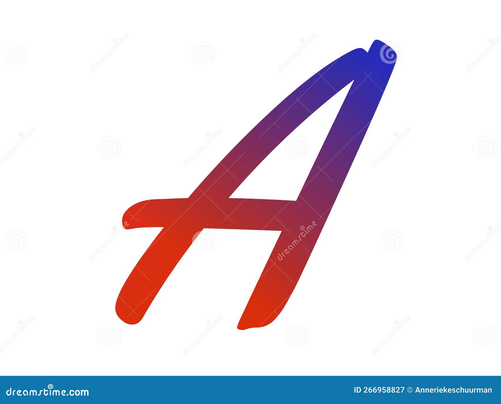 Letter a of the Alphabet Made with Red and Blue Gradient Stock ...