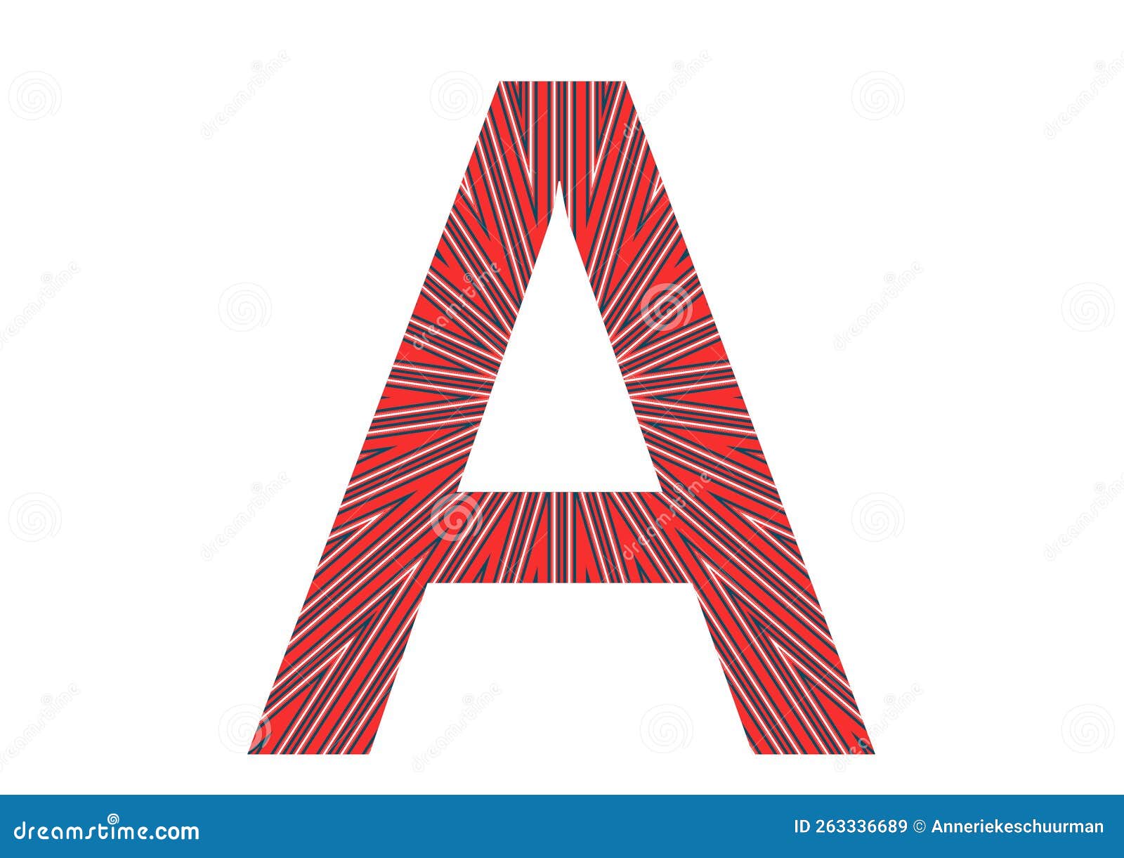 Letter a of Alphabet Made with a Star with Red, Pink, Blue and White ...