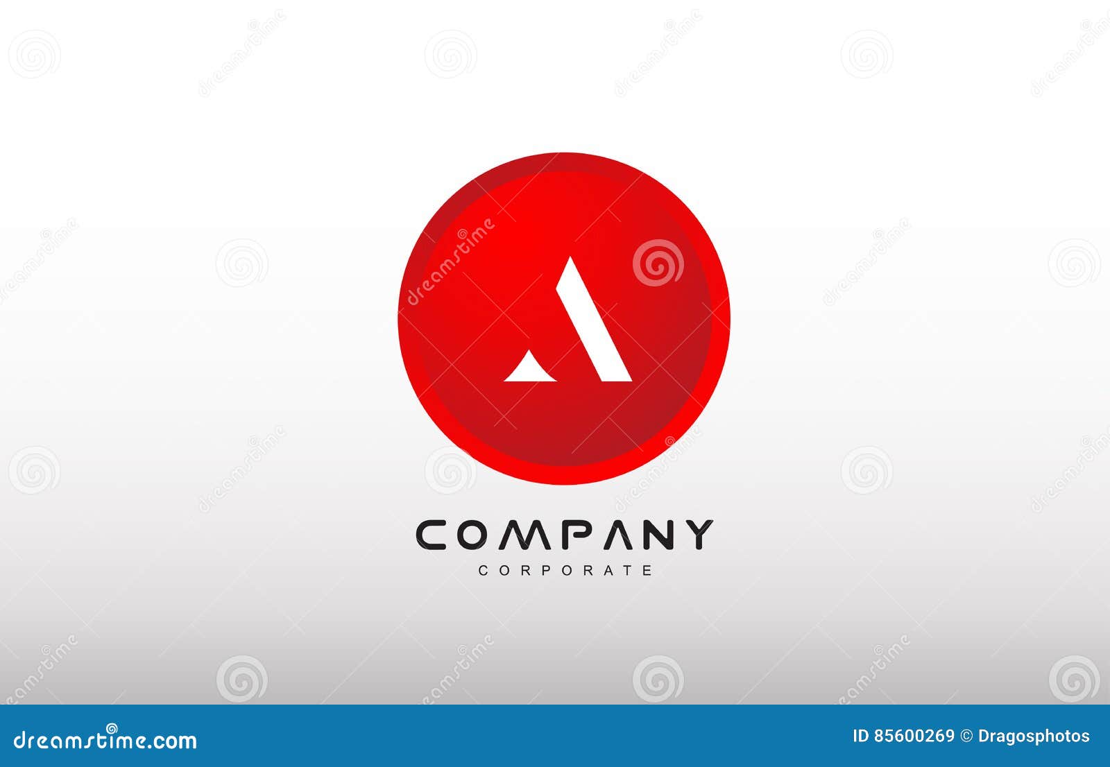 A Letter Alphabet Red Circle Dot Logo Vector Design Stock Vector ...