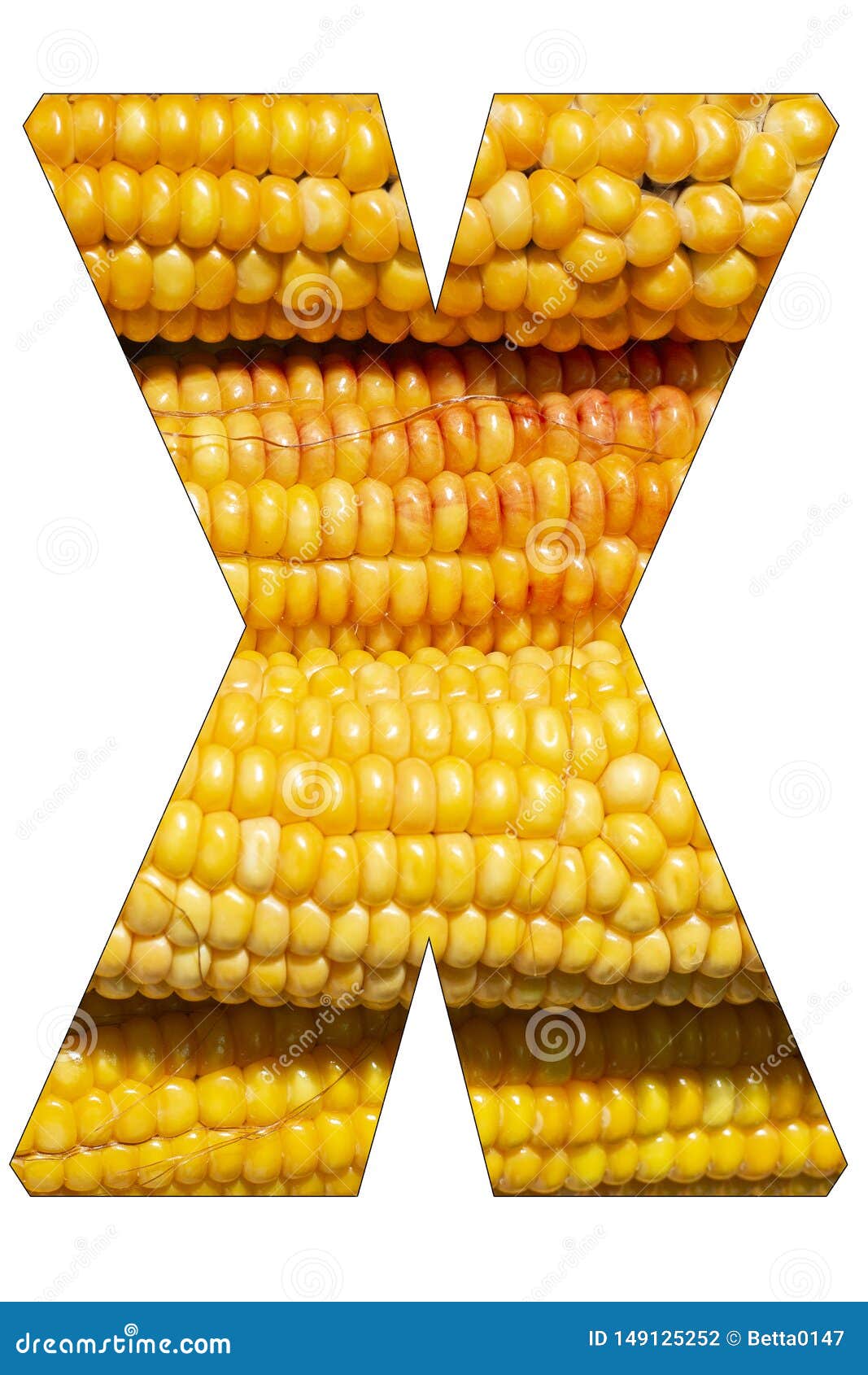 Letter X of the Alphabet, with Texture of Corn Stock Photo - Image of ...