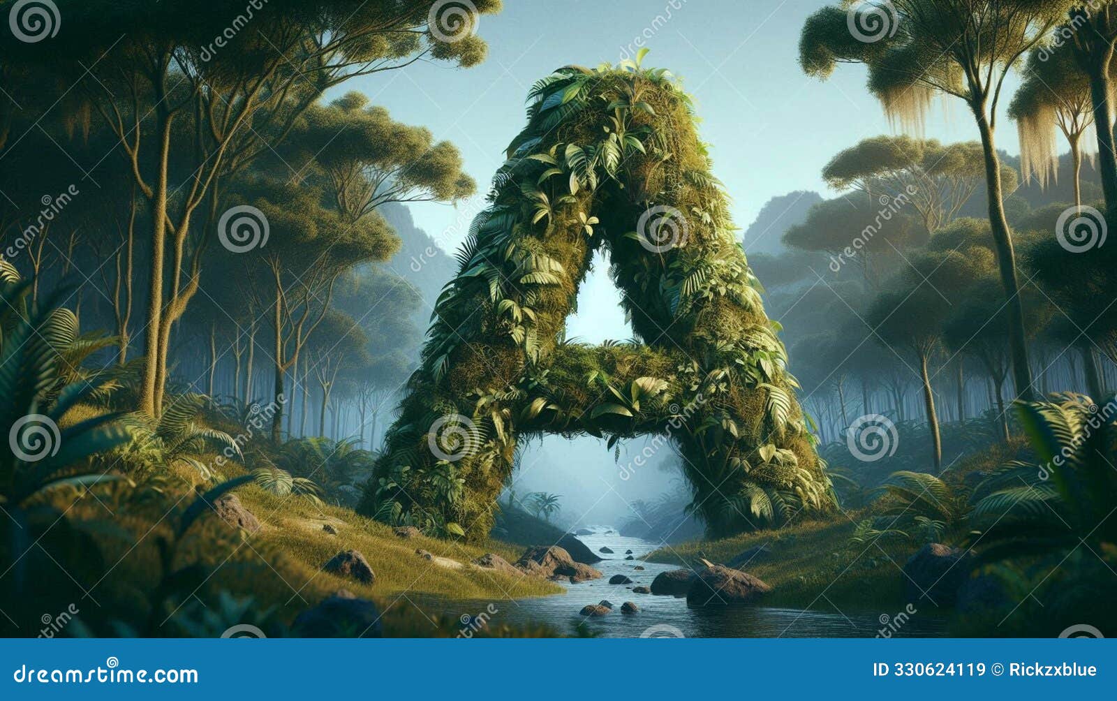 The Letter a of the Enchanted Amazon Rainforest Stock Illustration ...