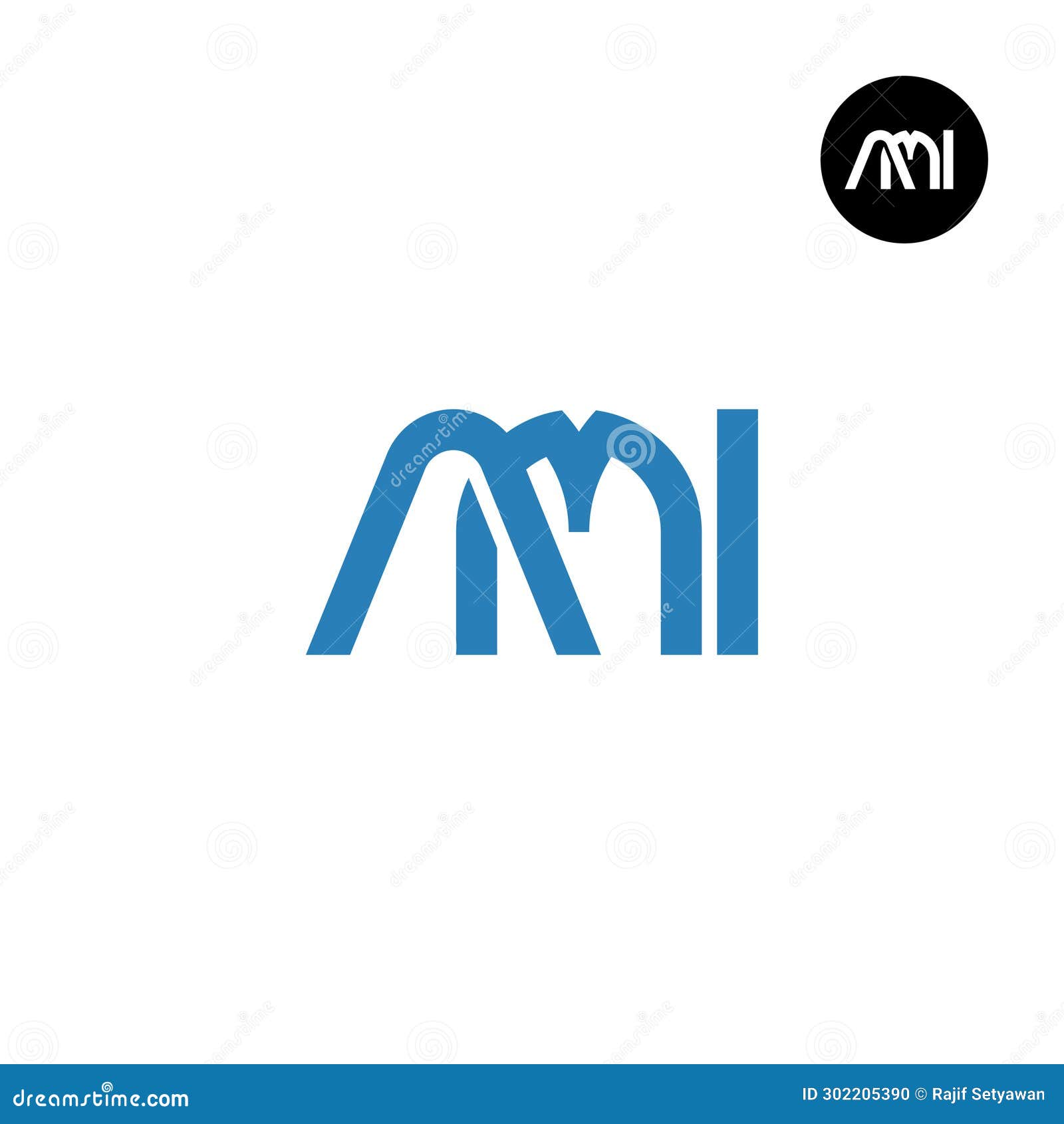Letter AMI Monogram Logo Design Stock Vector - Illustration of link ...